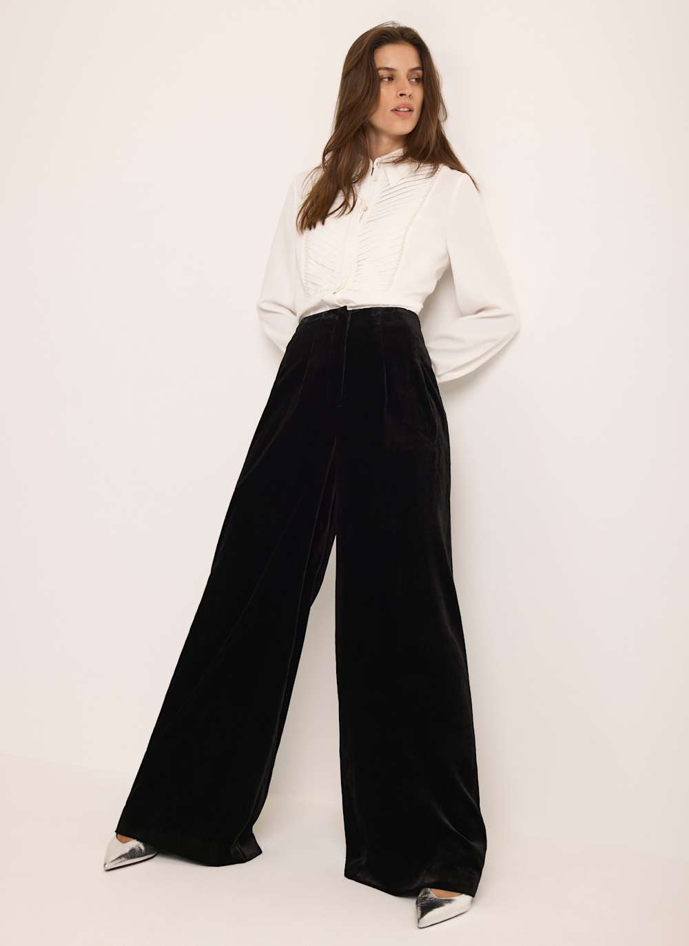 Black Velvet Wide Side Stripe Trousers – Mint Velvet