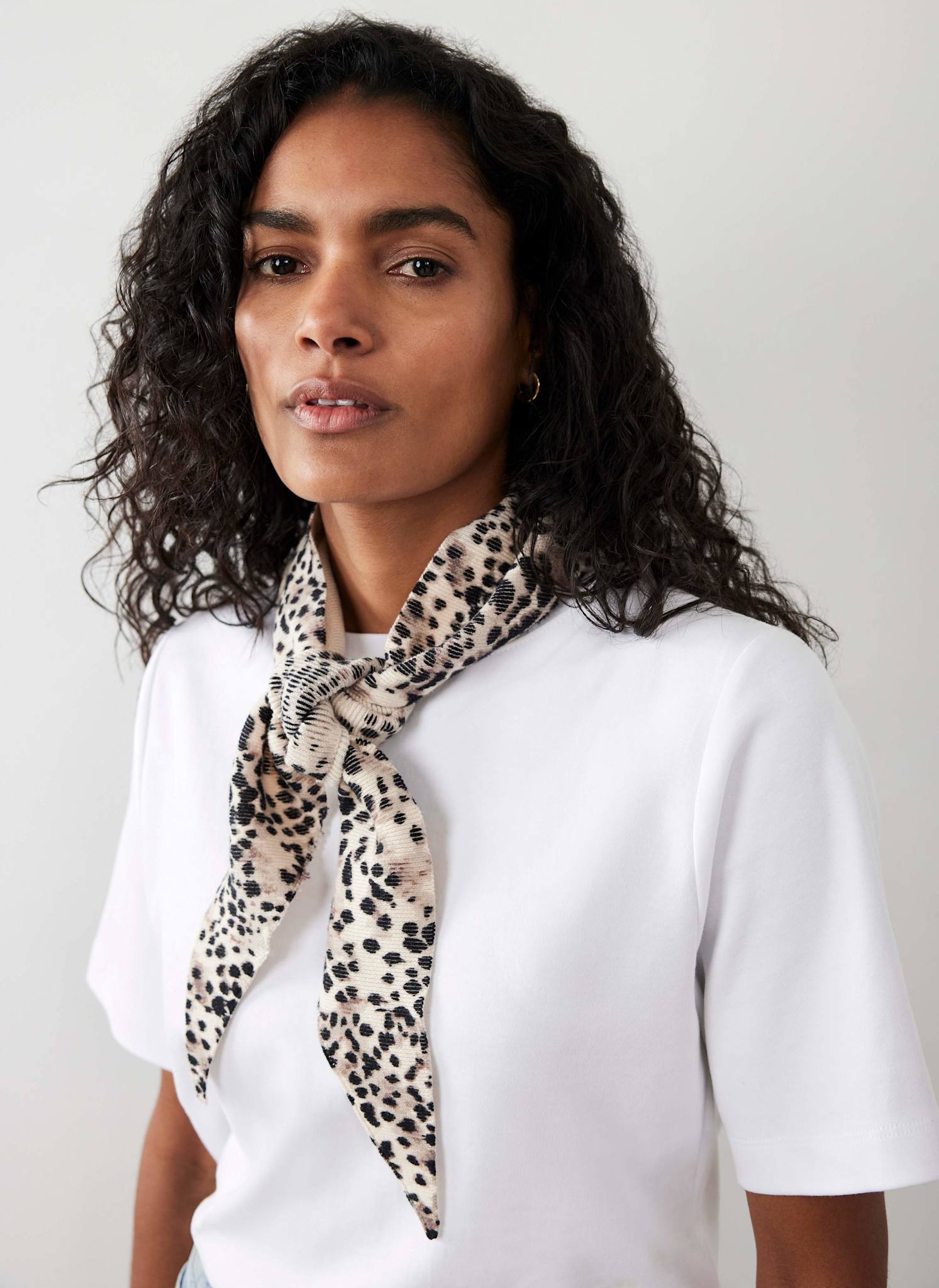 Leopard Print Triangle Neck Scarf – Mint Velvet