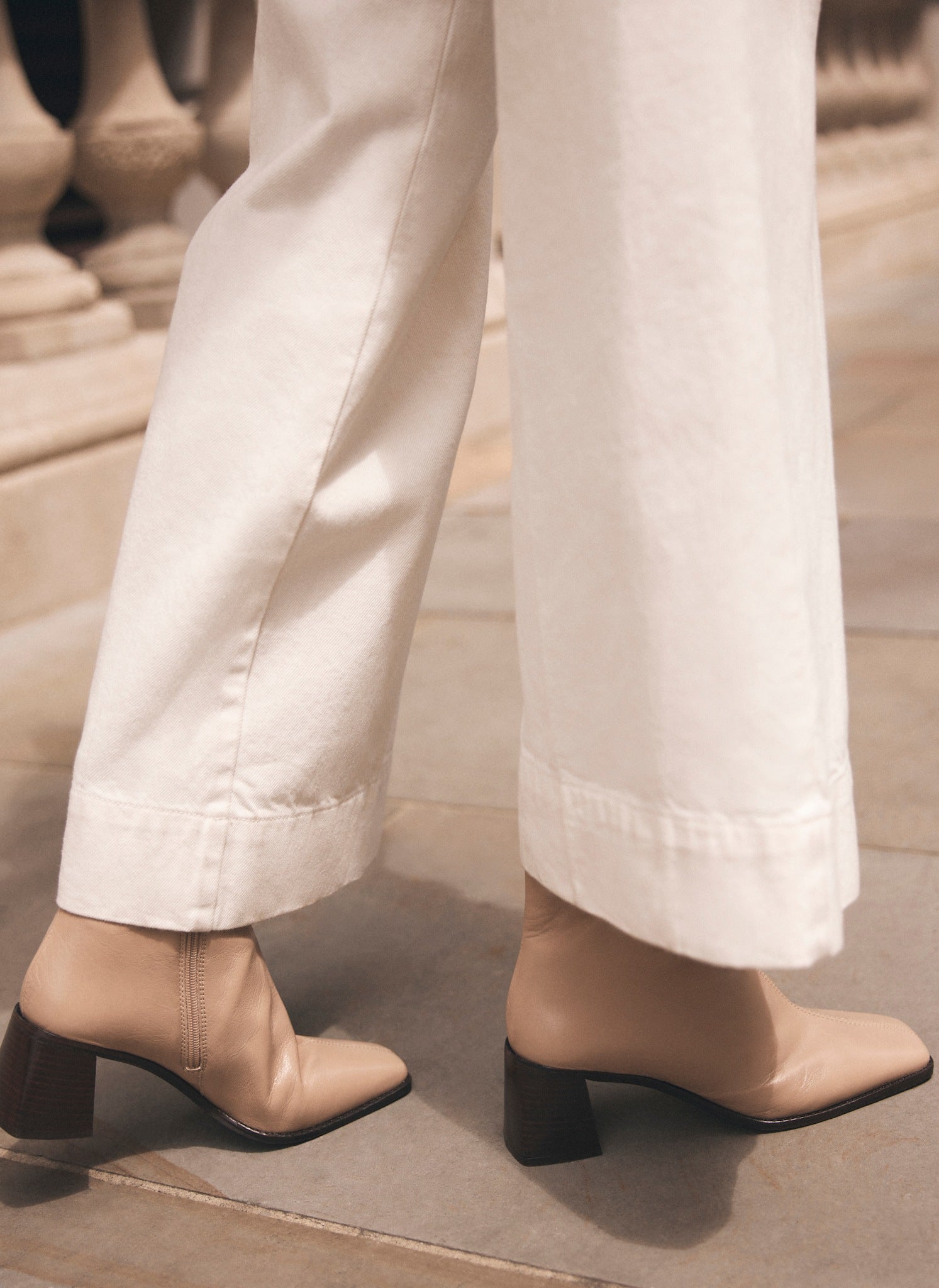 Aria Neutral Leather Ankle Boots – Mint Velvet