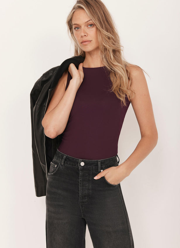 Burgundy Layering High Neck Vest – Mint Velvet