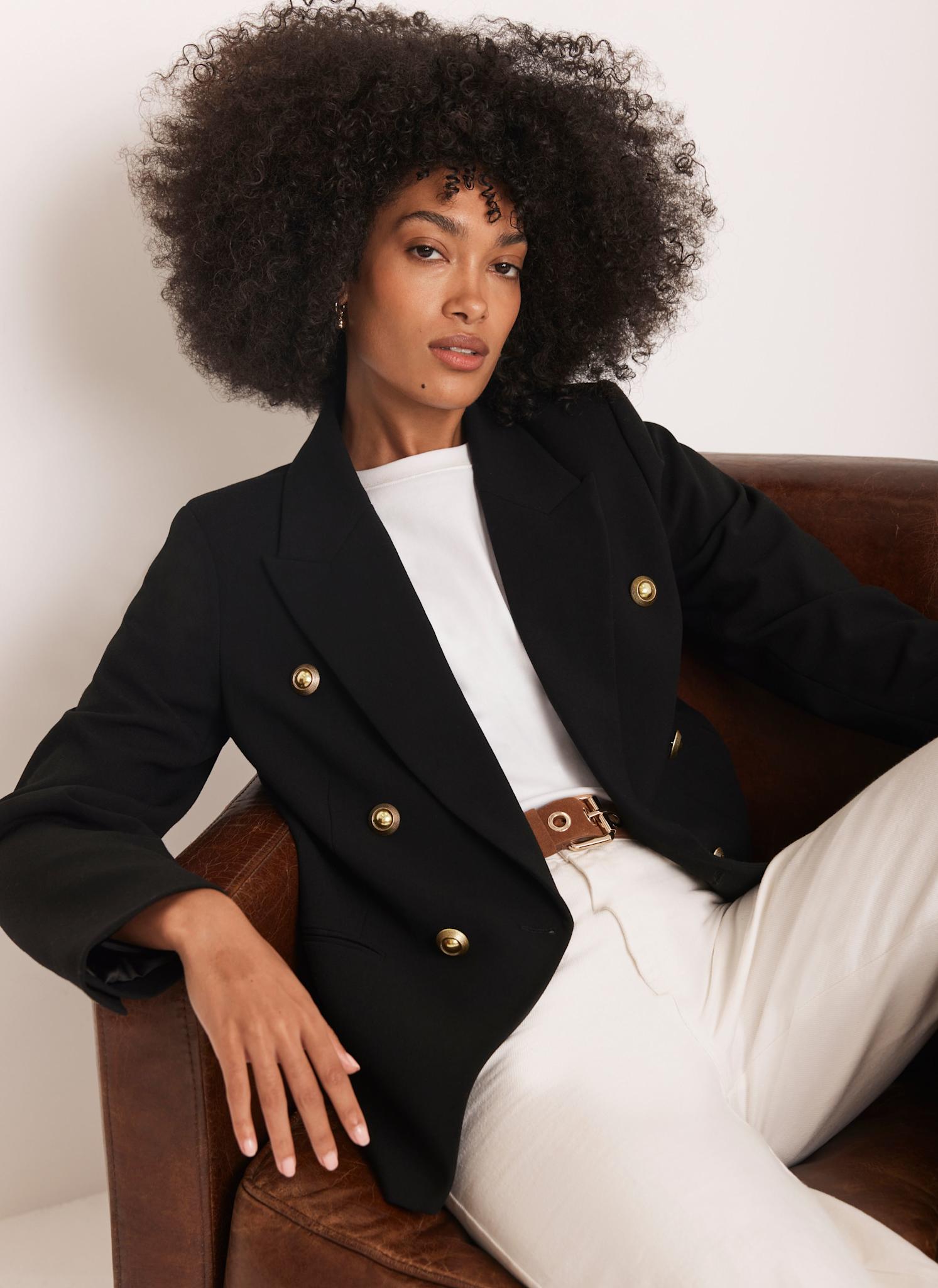 Black Double Breasted Blazer – Mint Velvet