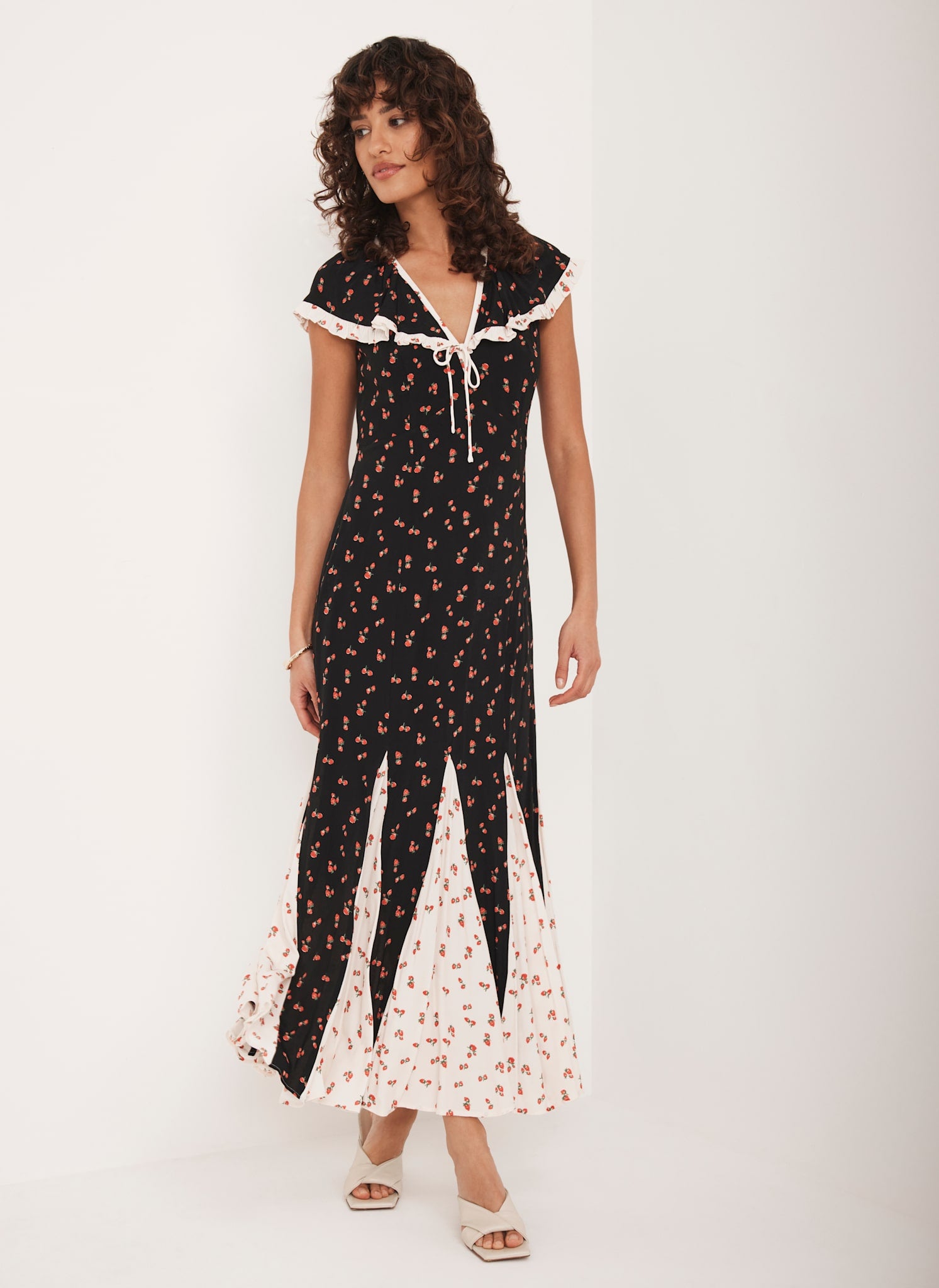Black Strawberry Print Maxi Dress – Mint Velvet