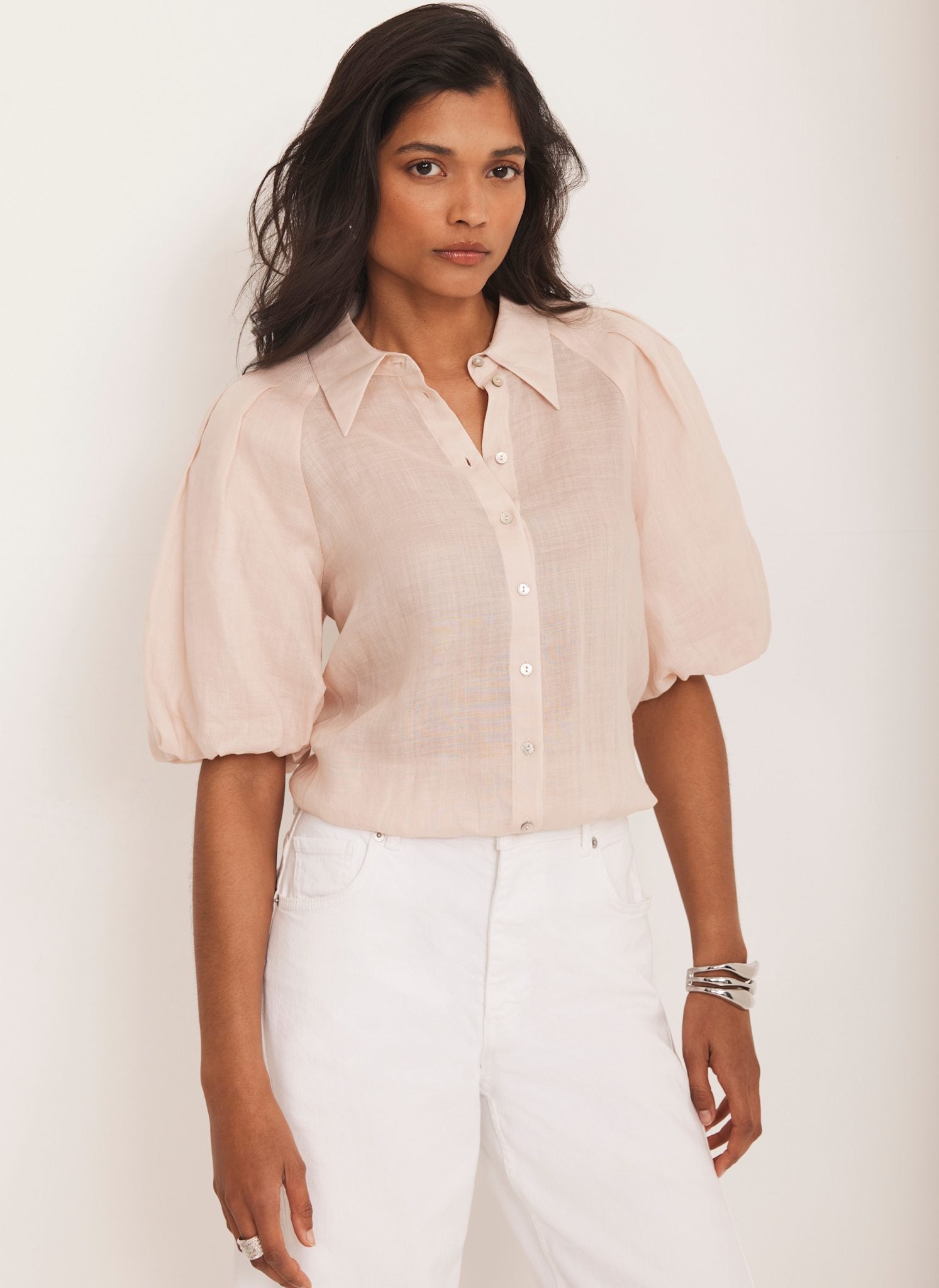 Pink Puff Sleeve Shirt – Mint Velvet