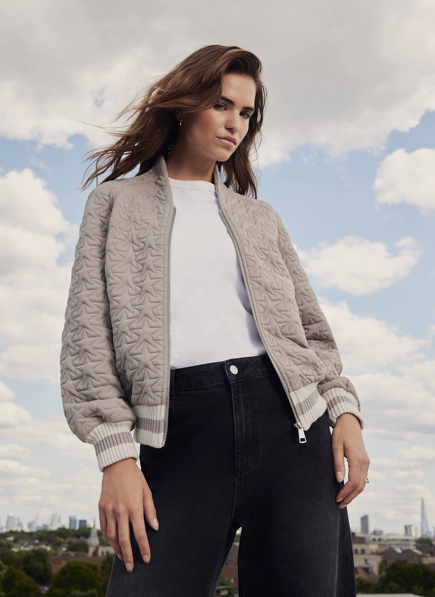 Brown Star Quilt Bomber – Mint Velvet