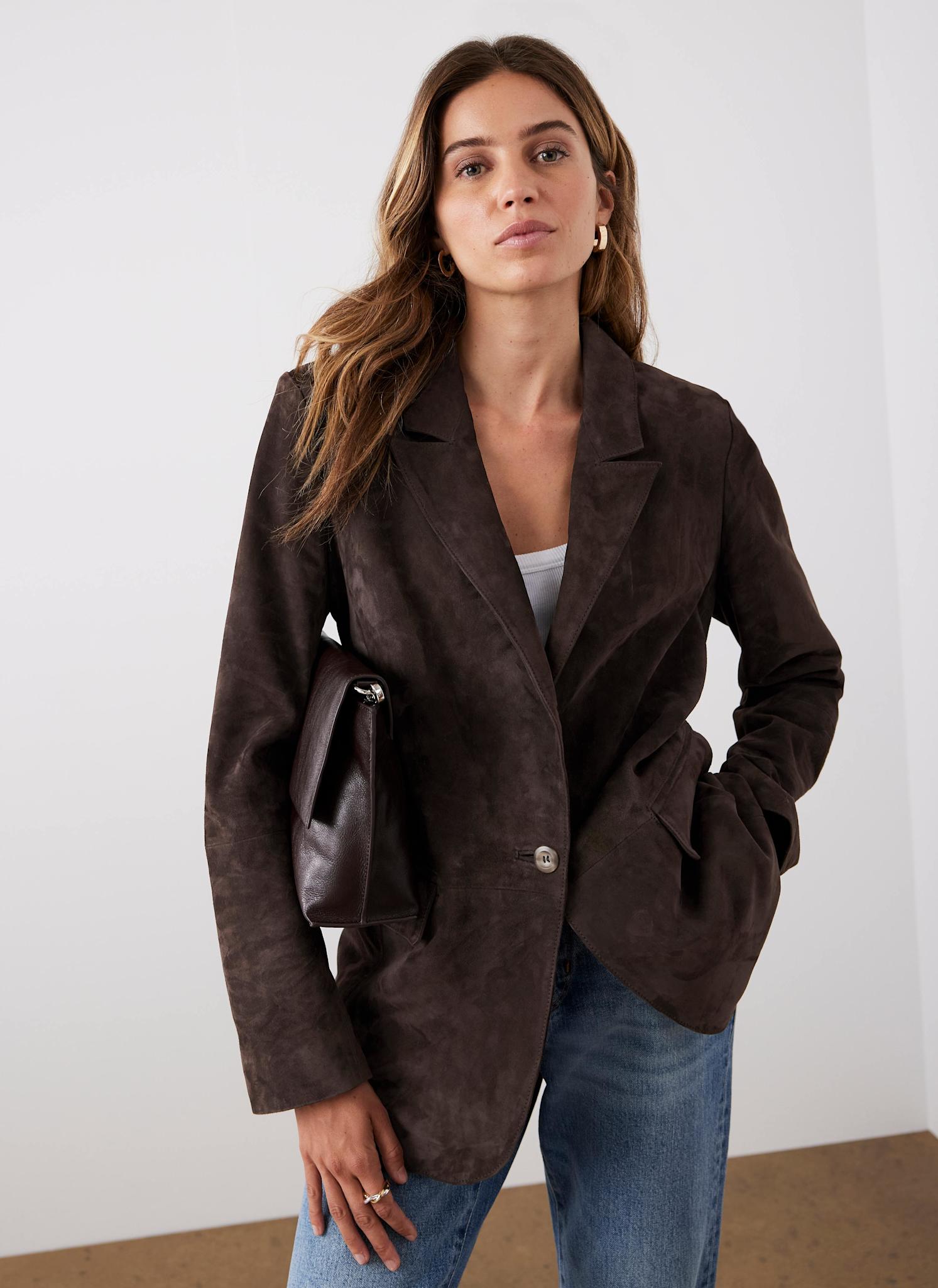 Brown Suede Blazer – Mint Velvet