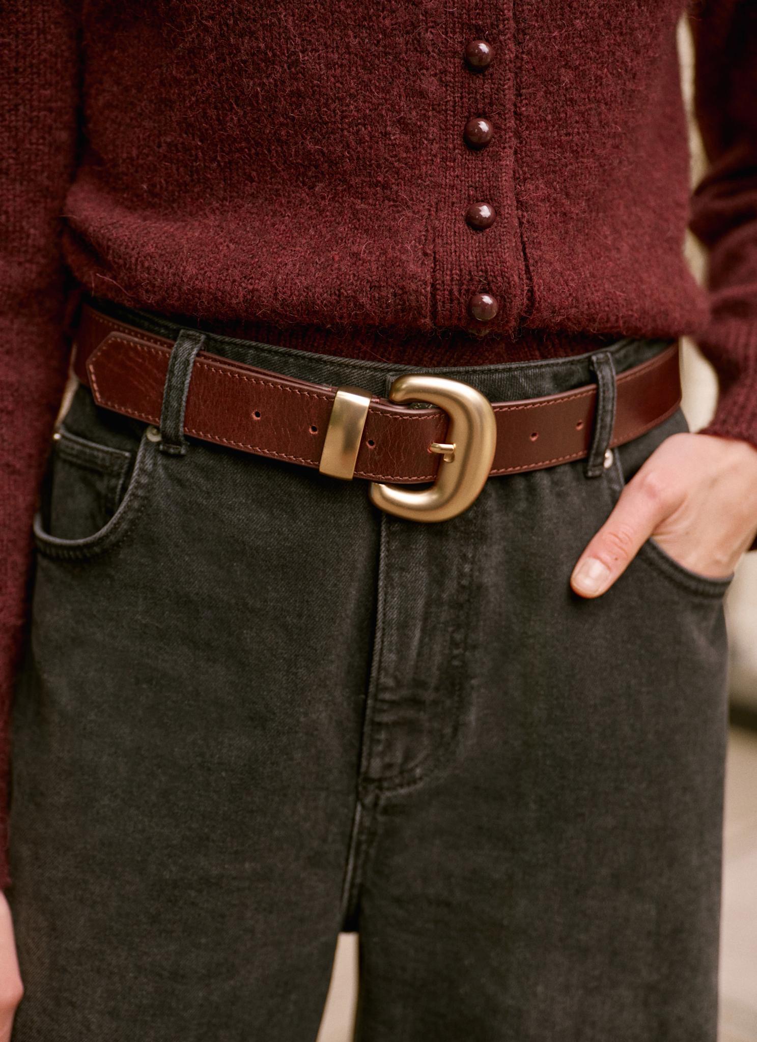 Burgundy Leather Belt – Mint Velvet