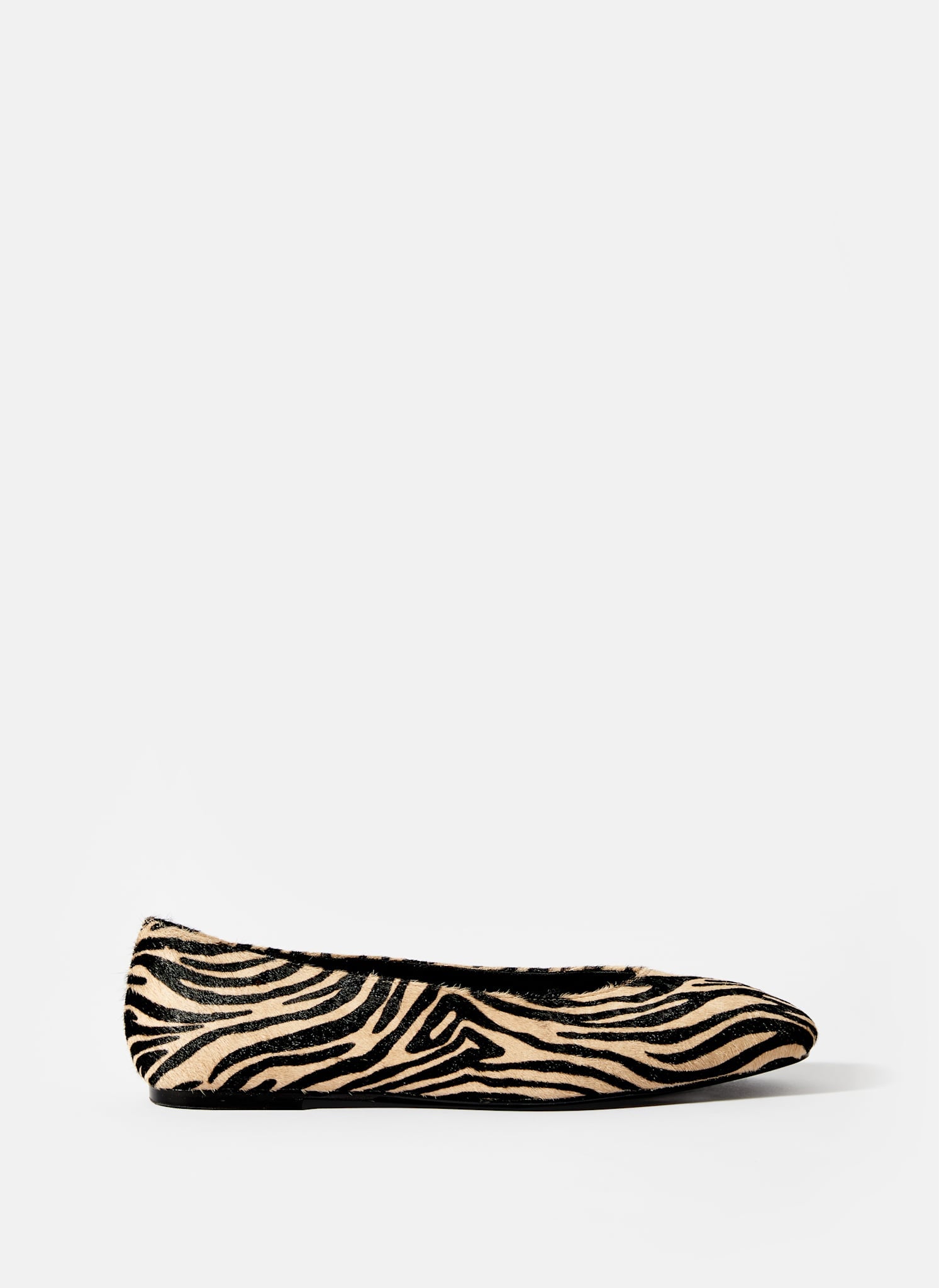 Codi Zebra Print Textured Flat Pumps – Mint Velvet