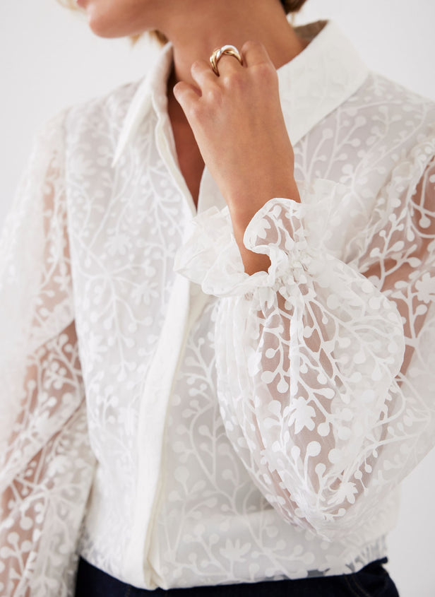 Cream Jacquard Shirt – Mint Velvet