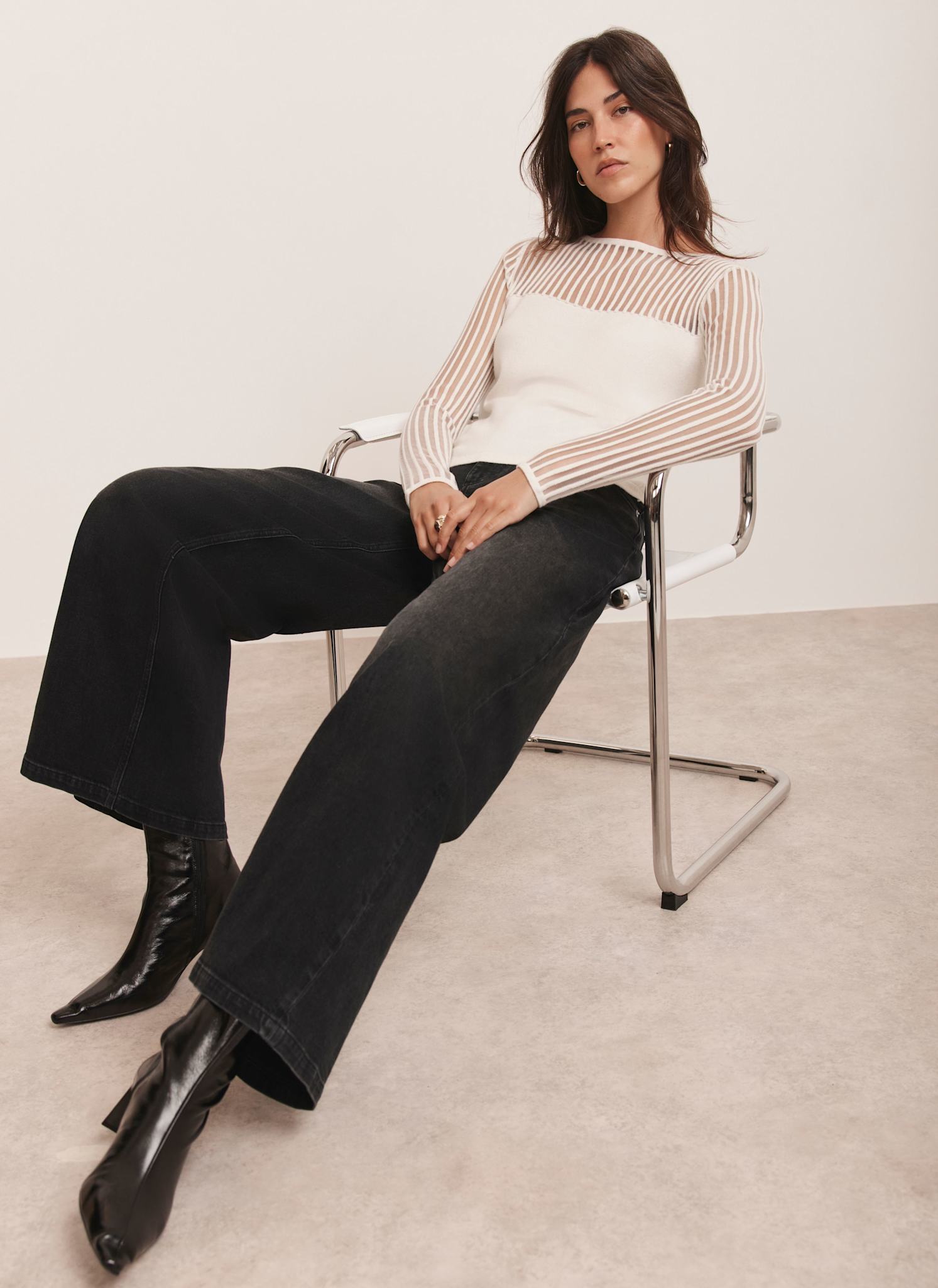 Cream Sheer Knit Top – Mint Velvet