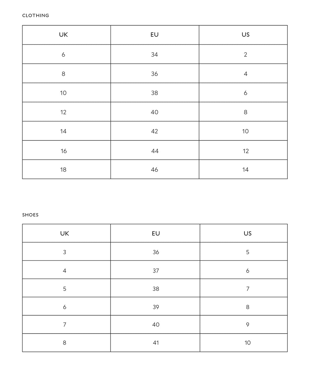 Size Guide – Mint Velvet