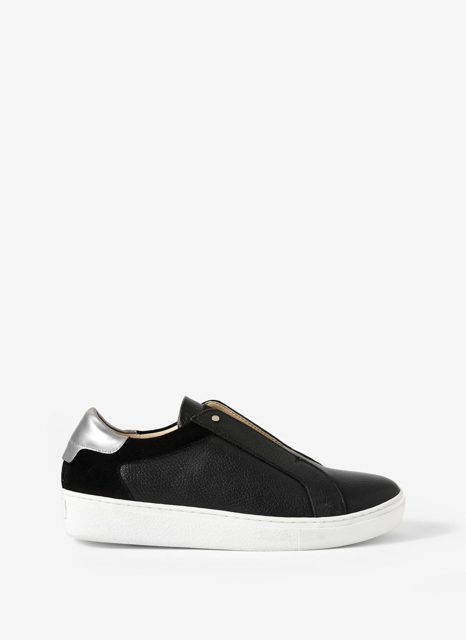 Indie Black Leather Slip On Trainers – Mint Velvet