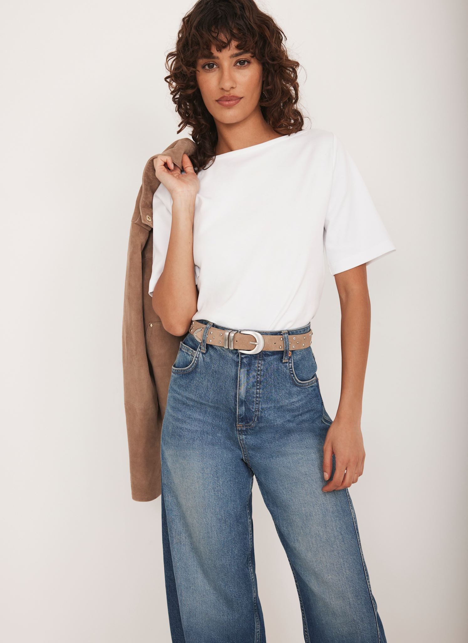 White Slash Neck T-Shirt – Mint Velvet