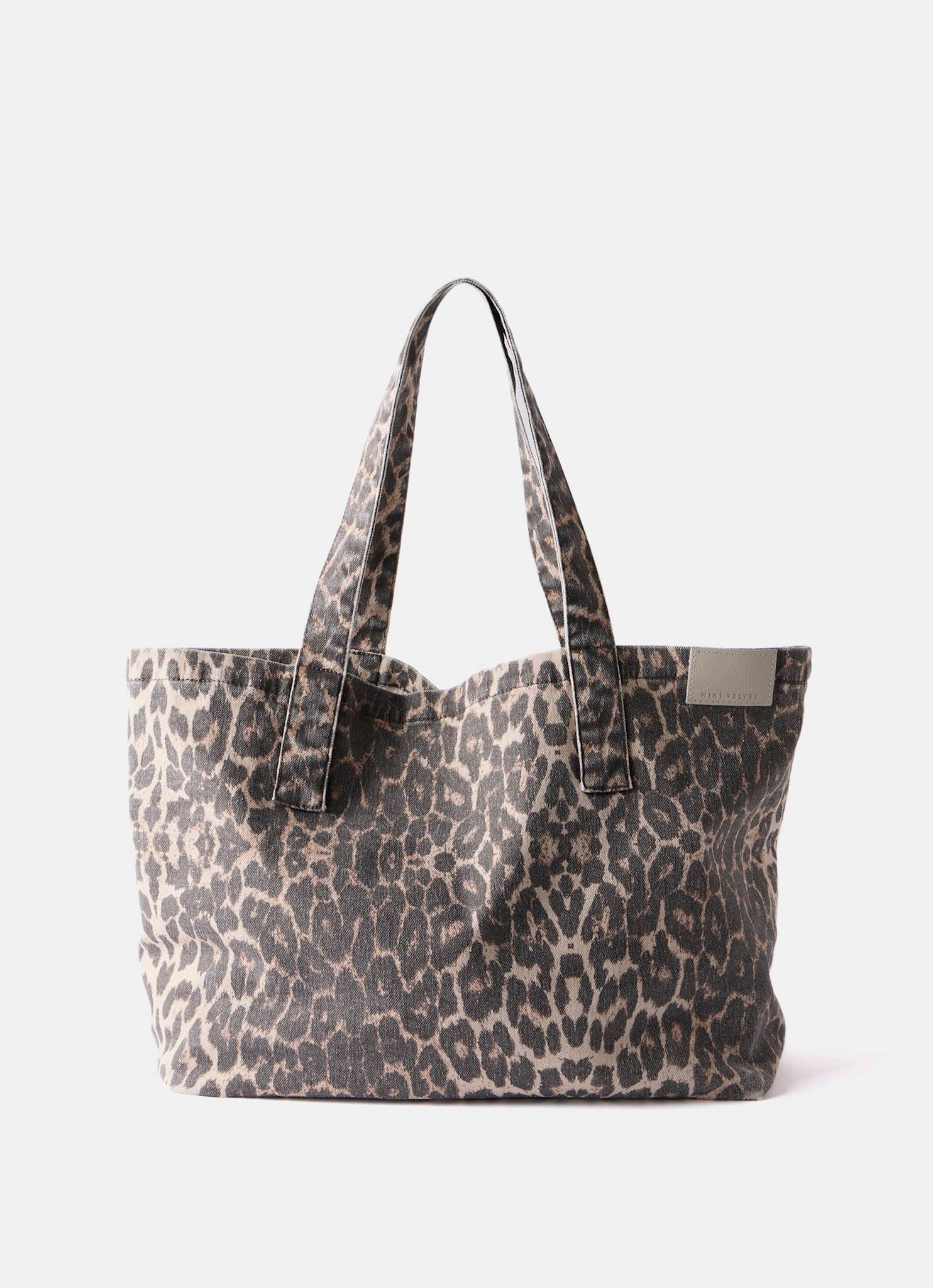 Leopard Print Denim Tote Bag – Mint Velvet
