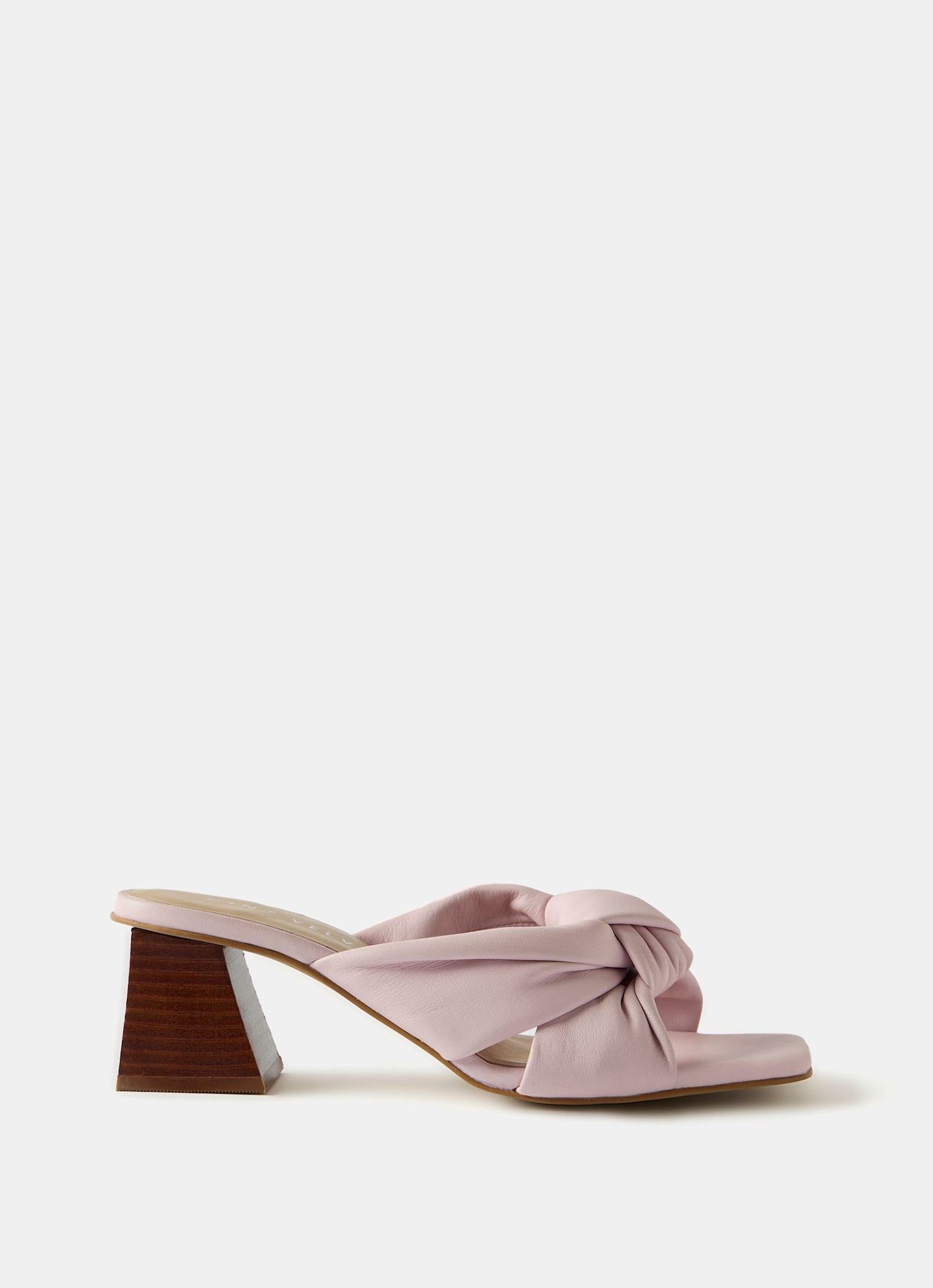 Jen Pink Leather Knot Mules – Mint Velvet