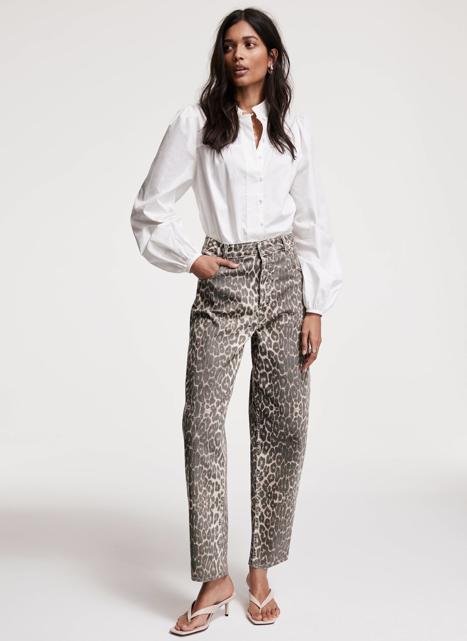 Leopard Print Barrel Leg Jeans – Mint Velvet