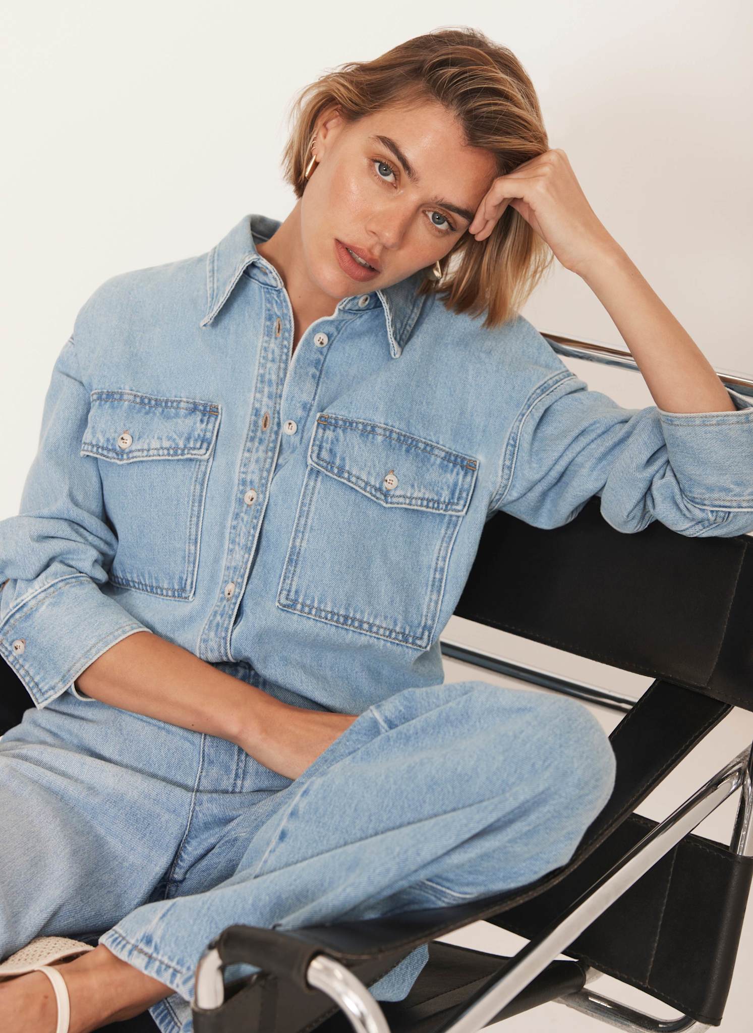 Light Indigo Denim Shirt – Mint Velvet