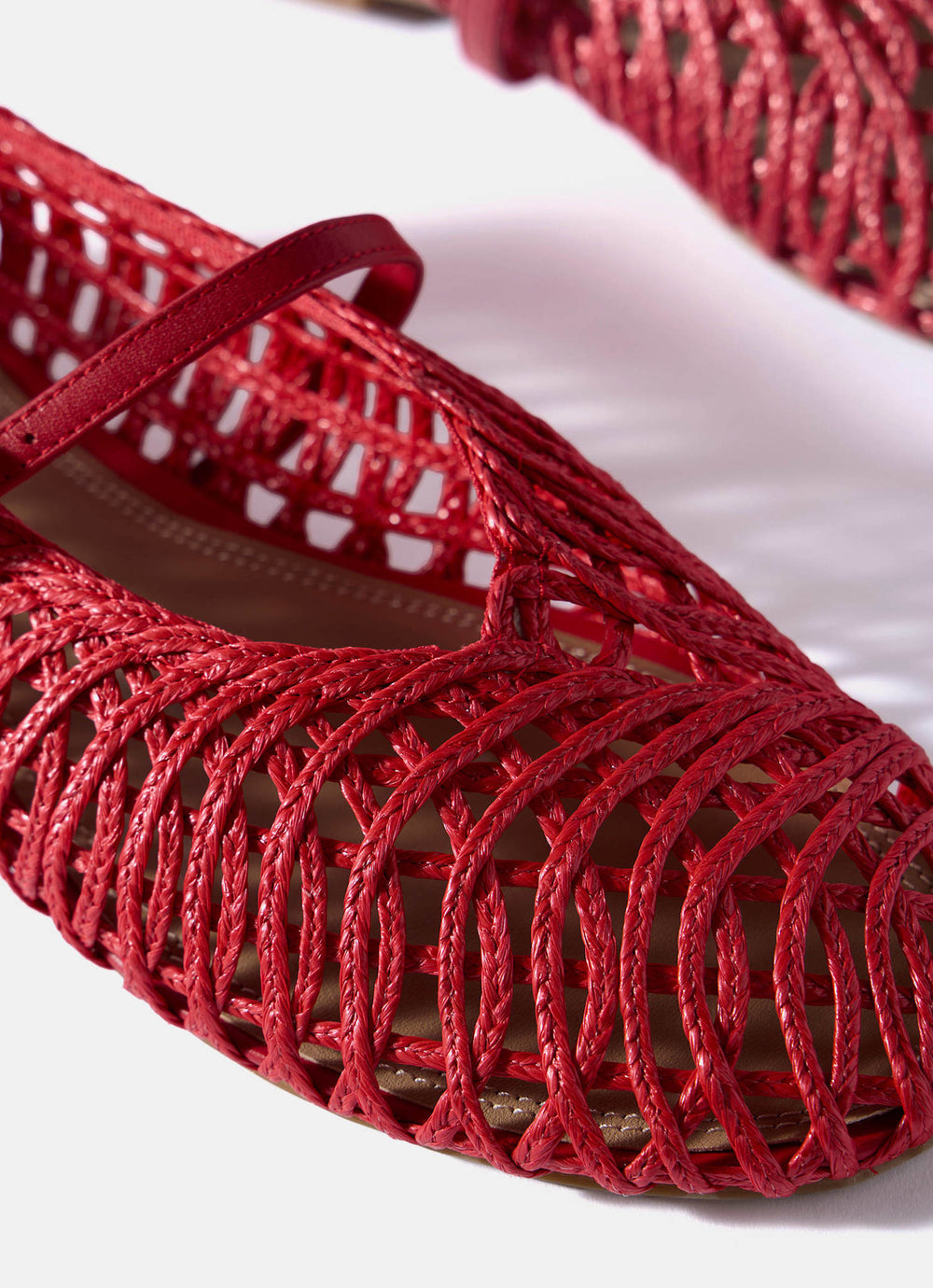Lily Red Woven Ballet Flat Pumps – Mint Velvet