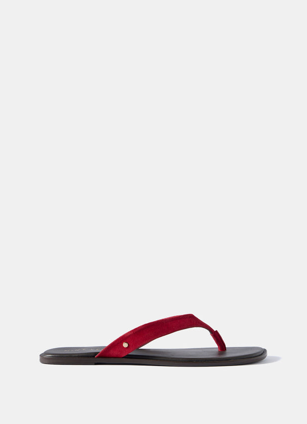 Lula Red Suede Flip Flop Sandals – Mint Velvet
