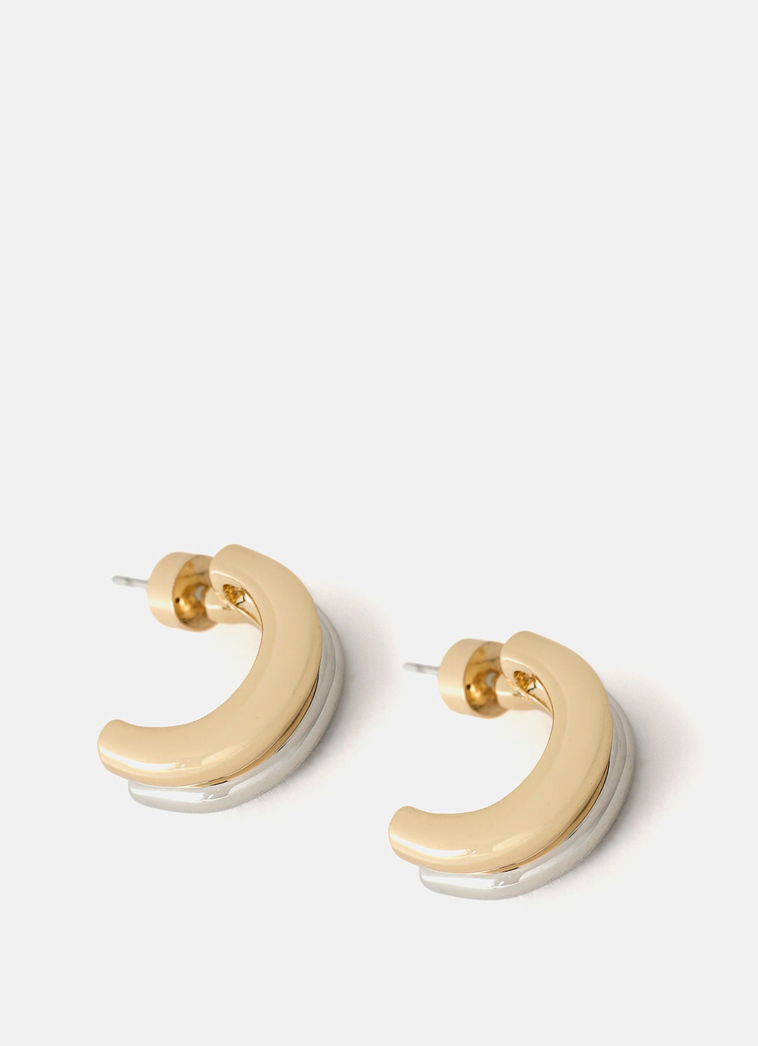 Mixed Metal Curve Earrings – Mint Velvet