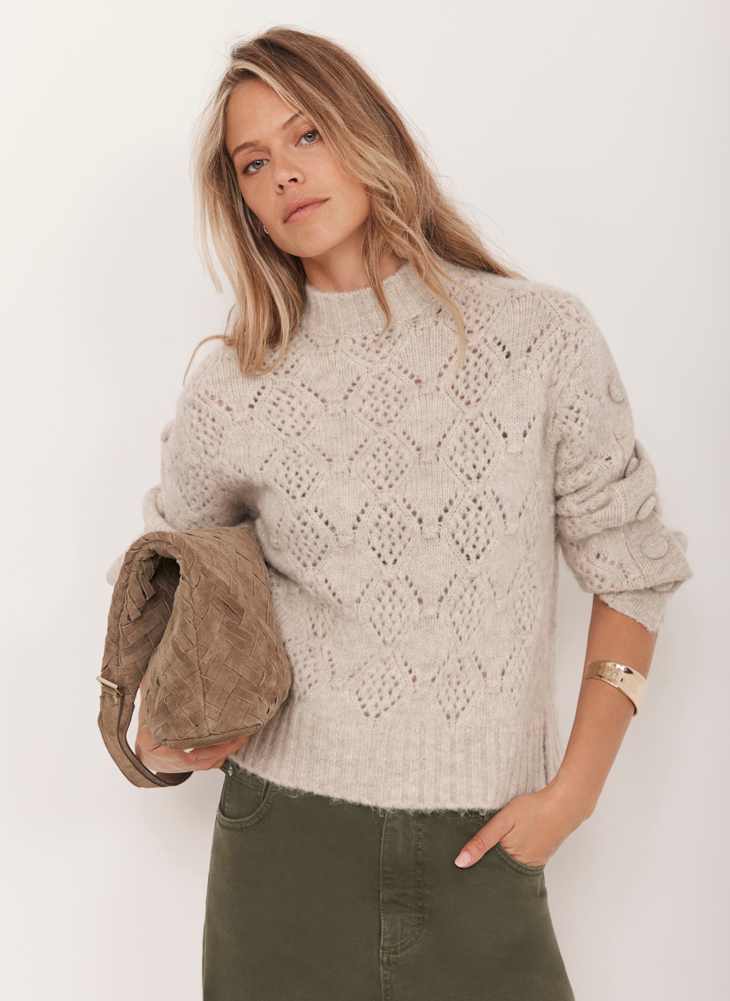 Neutral Cable Knit Jumper – Mint Velvet