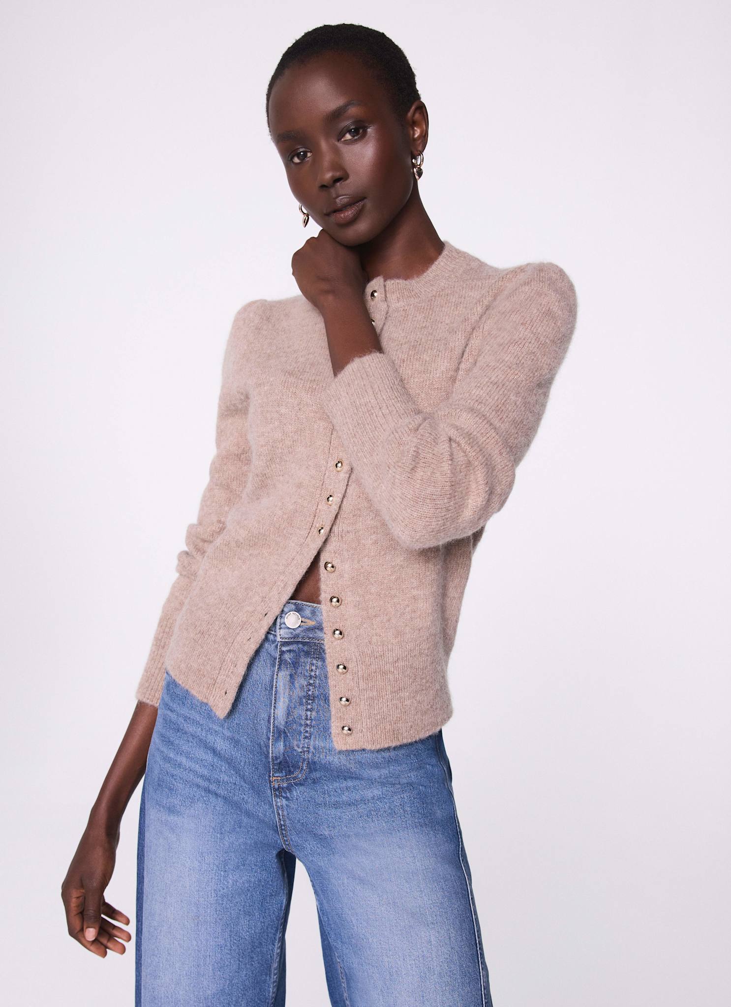 Neutral Wool Blend Cardigan – Mint Velvet