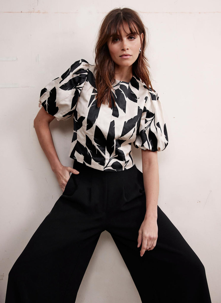 Neutral Palm Print Top – Mint Velvet