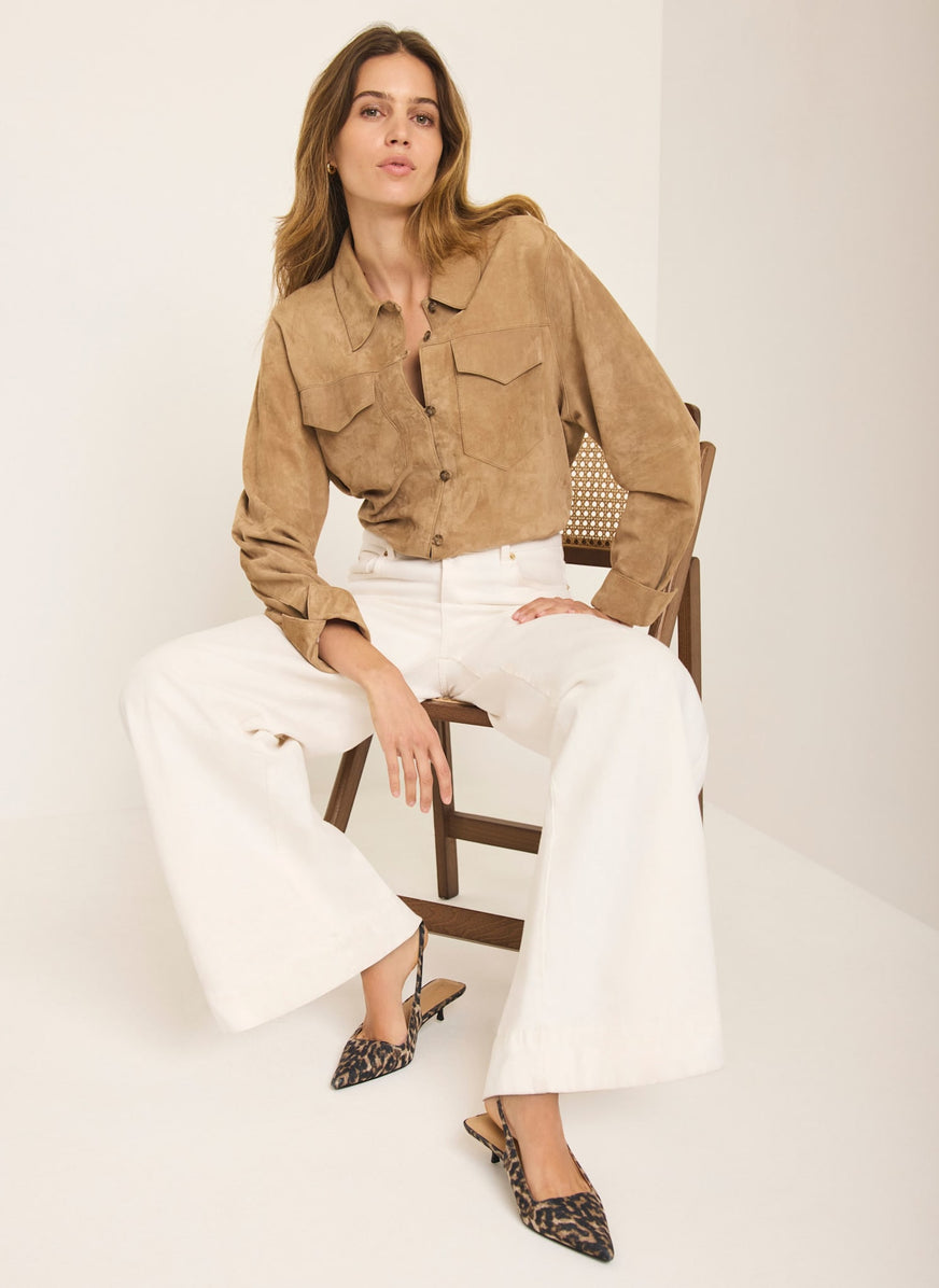 Neutral Suede Shirt – Mint Velvet