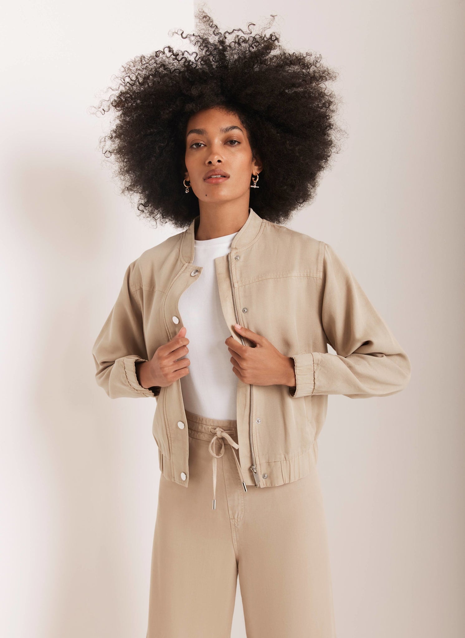Neutral Washed Bomber Jacket – Mint Velvet