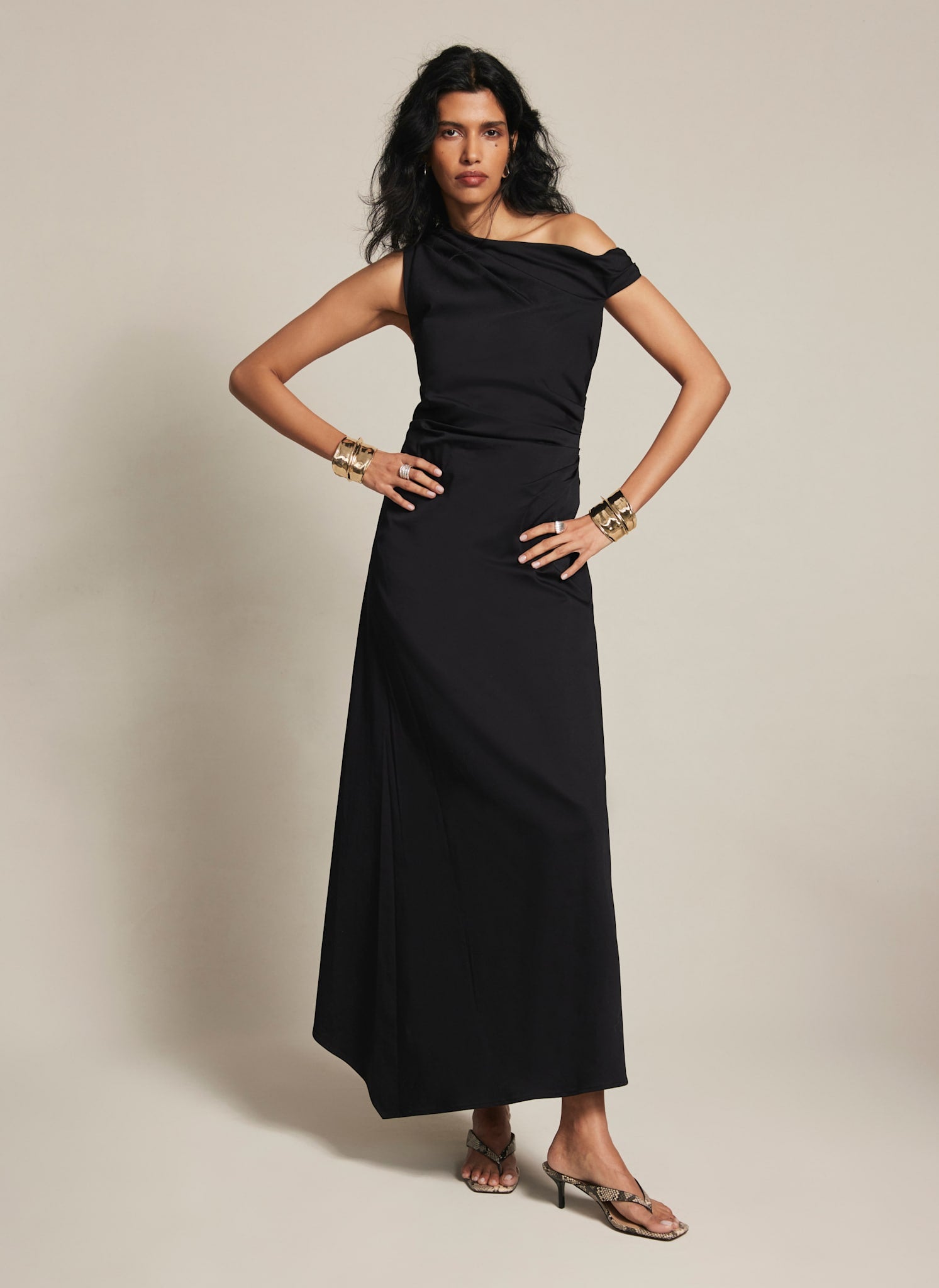 Black One Shoulder Maxi Dress – Mint Velvet