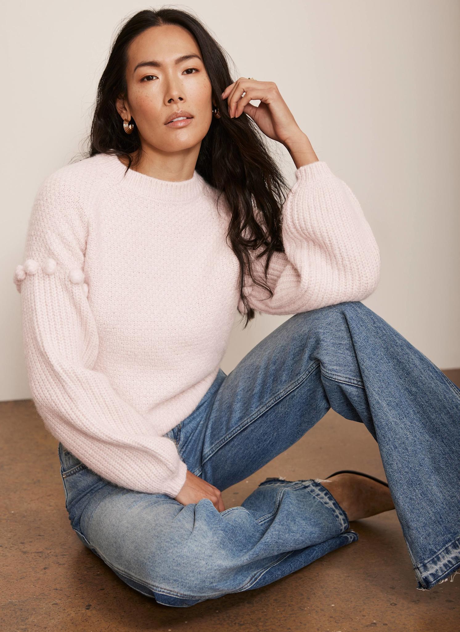 Pink Bobble Sleeve Knit Jumper – Mint Velvet