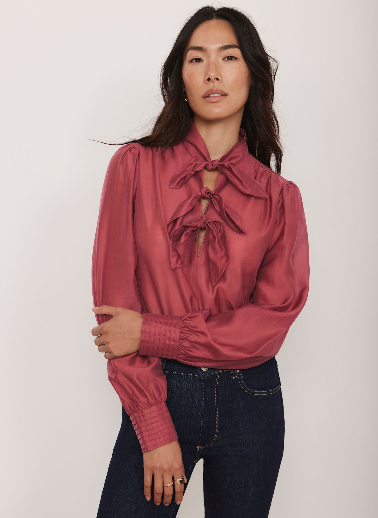 Pink Bow Detail Blouse – Mint Velvet