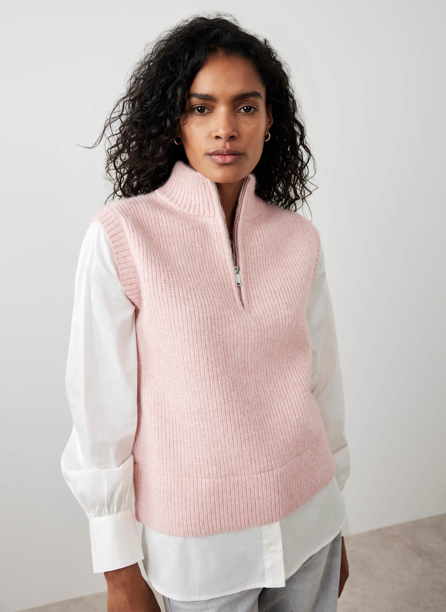 Pink Layered Shirt Knit Jumper – Mint Velvet