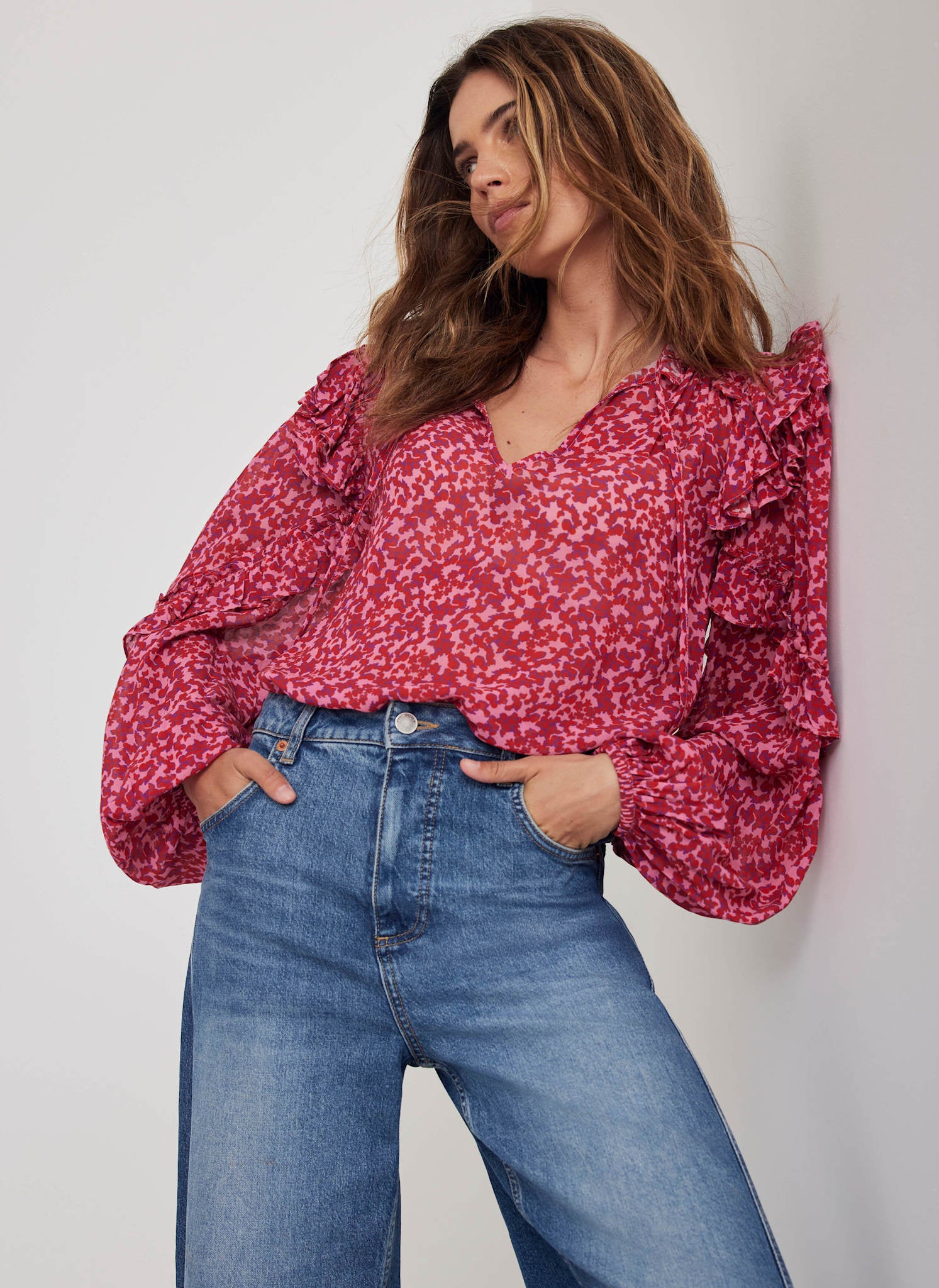 Pink Floral Print Blouse – Mint Velvet