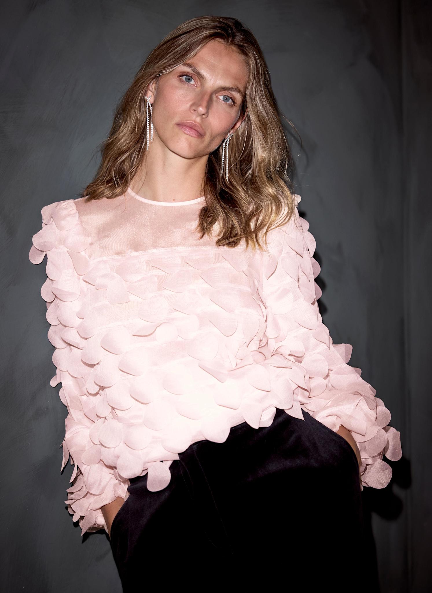 Pink Applique Textured Top – Mint Velvet