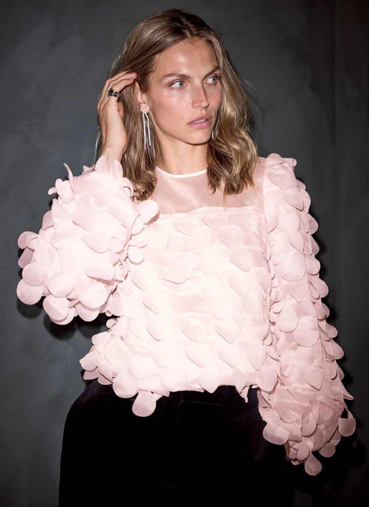Pink Applique Textured Top – Mint Velvet