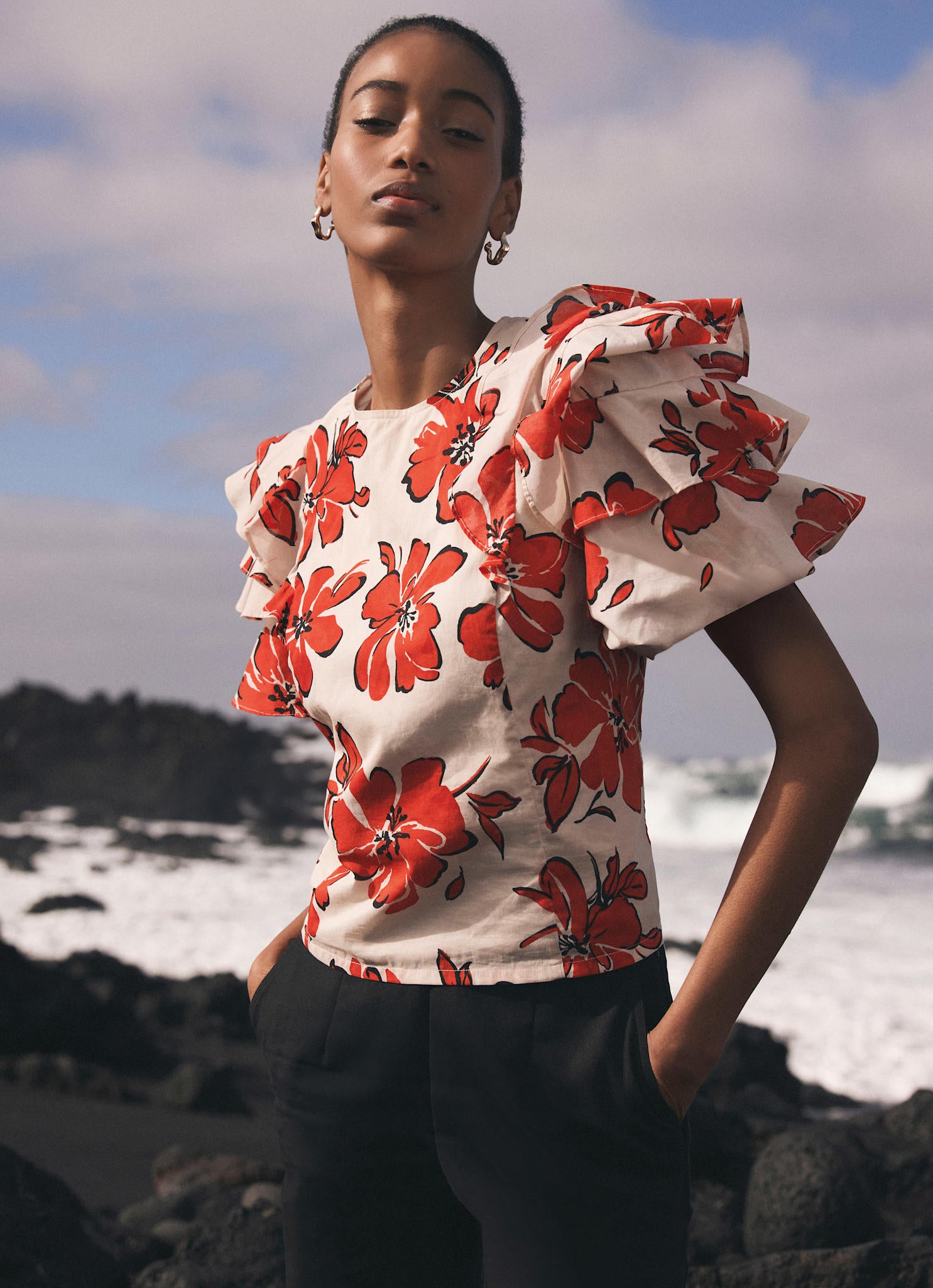 Red Floral Print Top – Mint Velvet