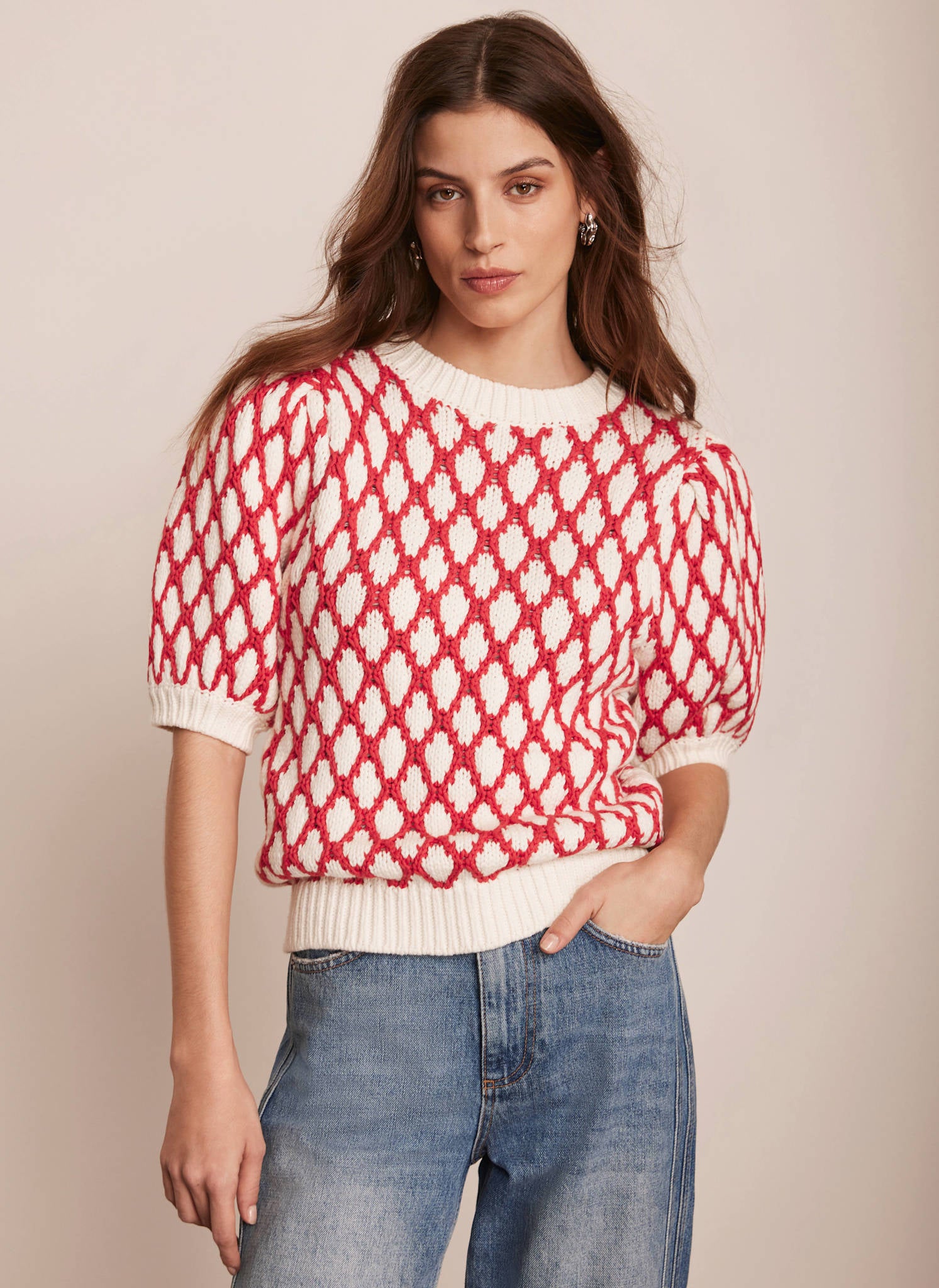 Red Graphic Knit Top – Mint Velvet