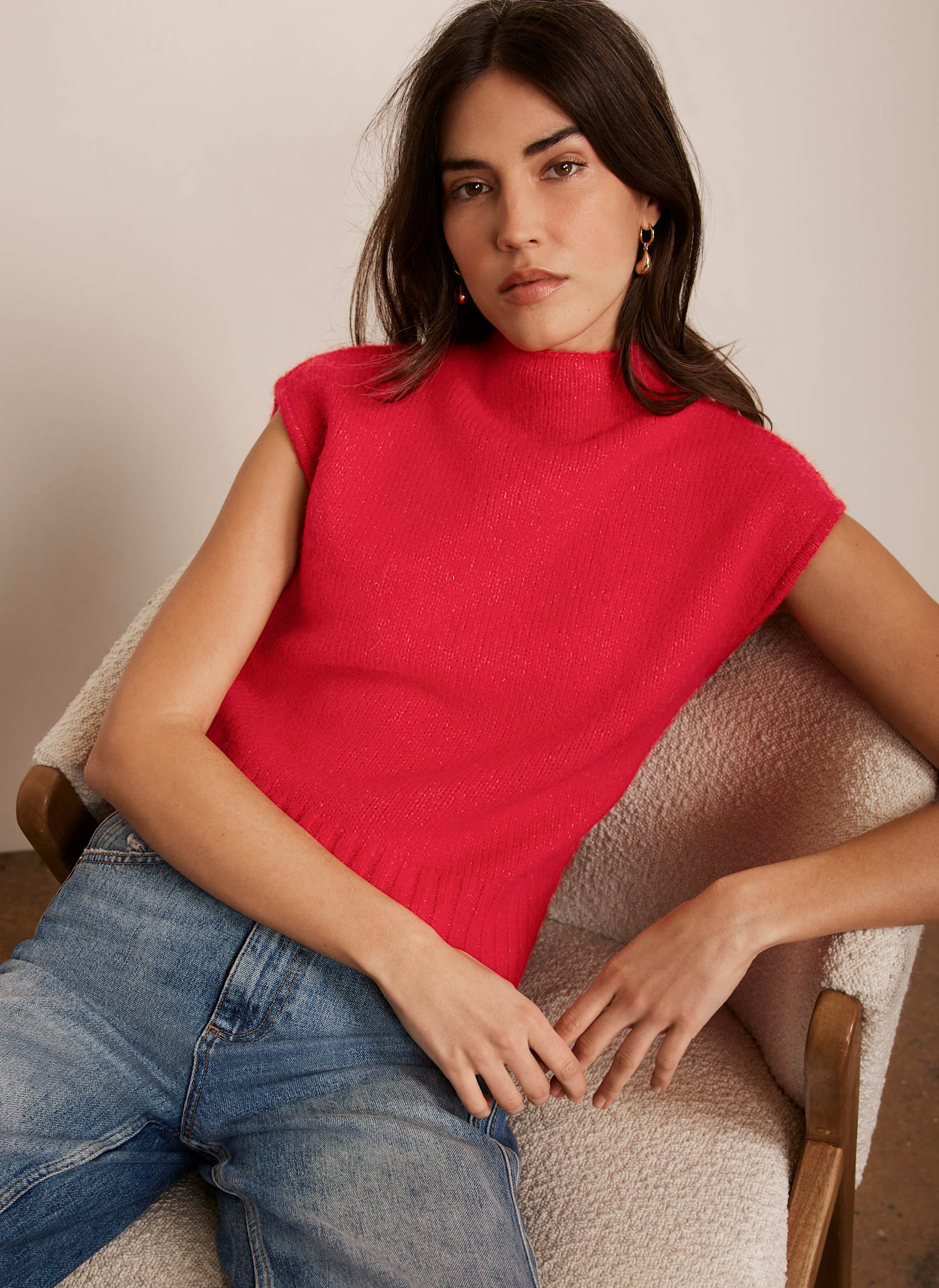 Red High Neck Top – Mint Velvet
