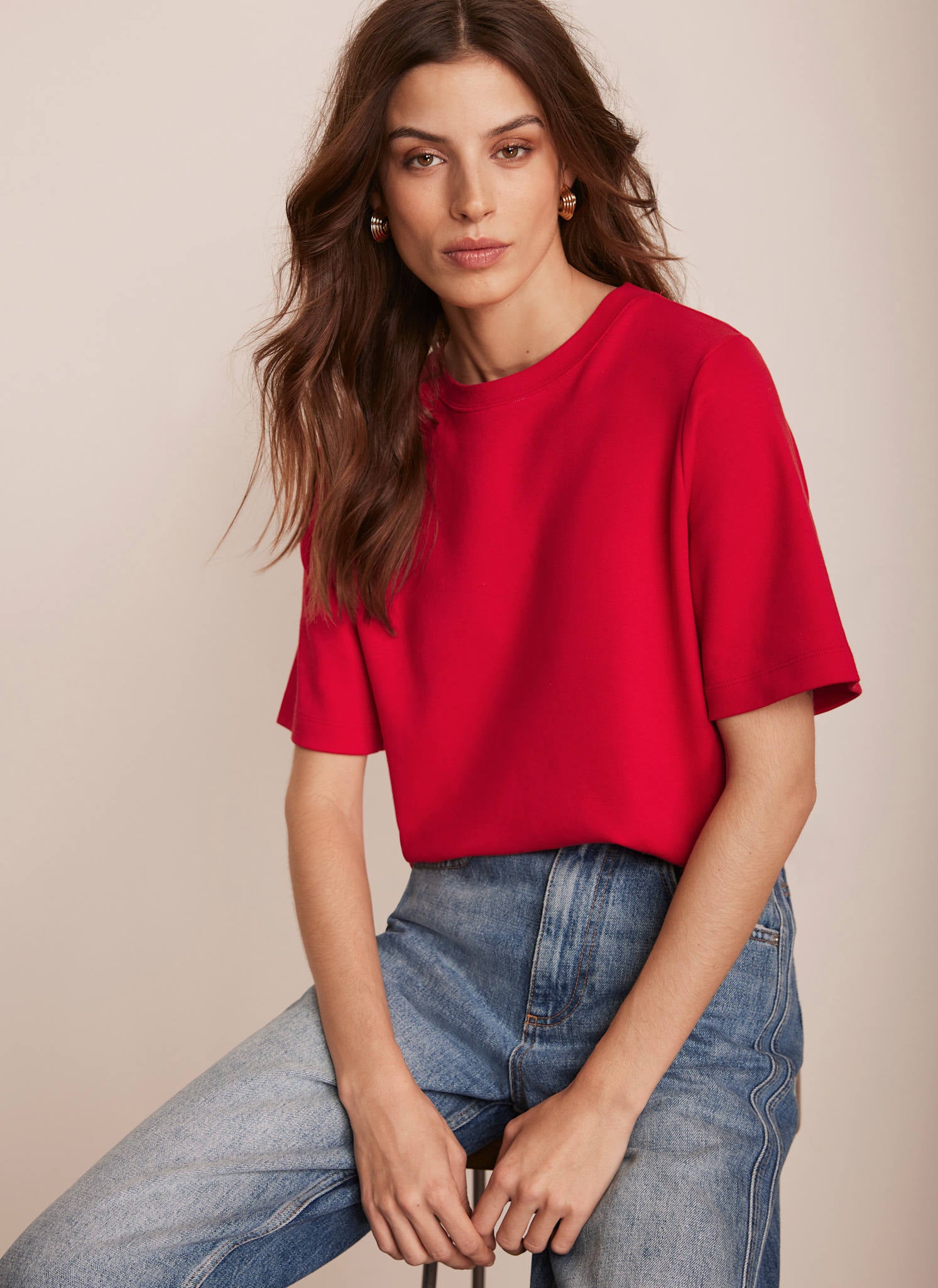 Red Ultimate Cotton T-Shirt – Mint Velvet