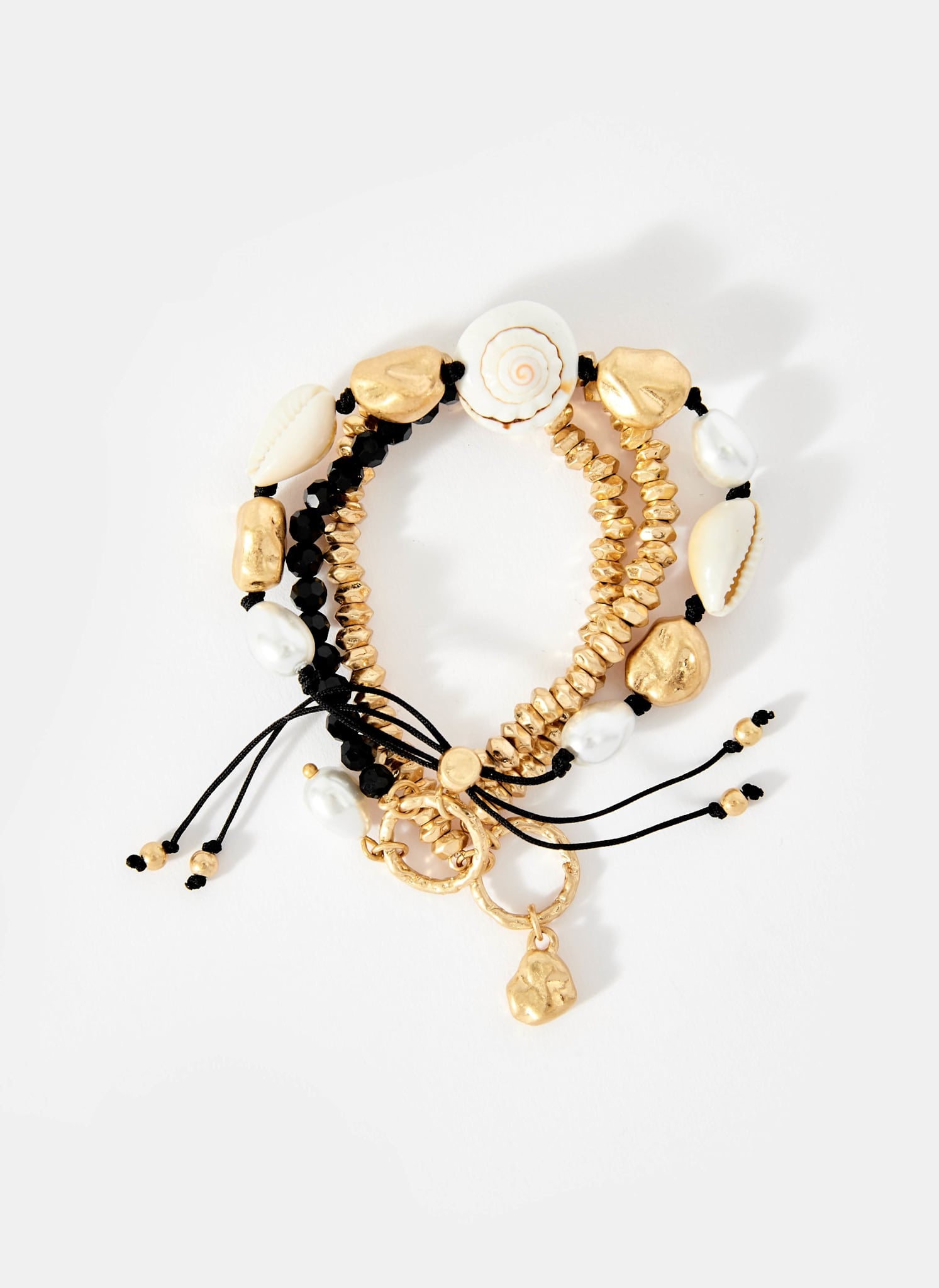 Gold Tone Shell Friendship Bracelet Set – Mint Velvet