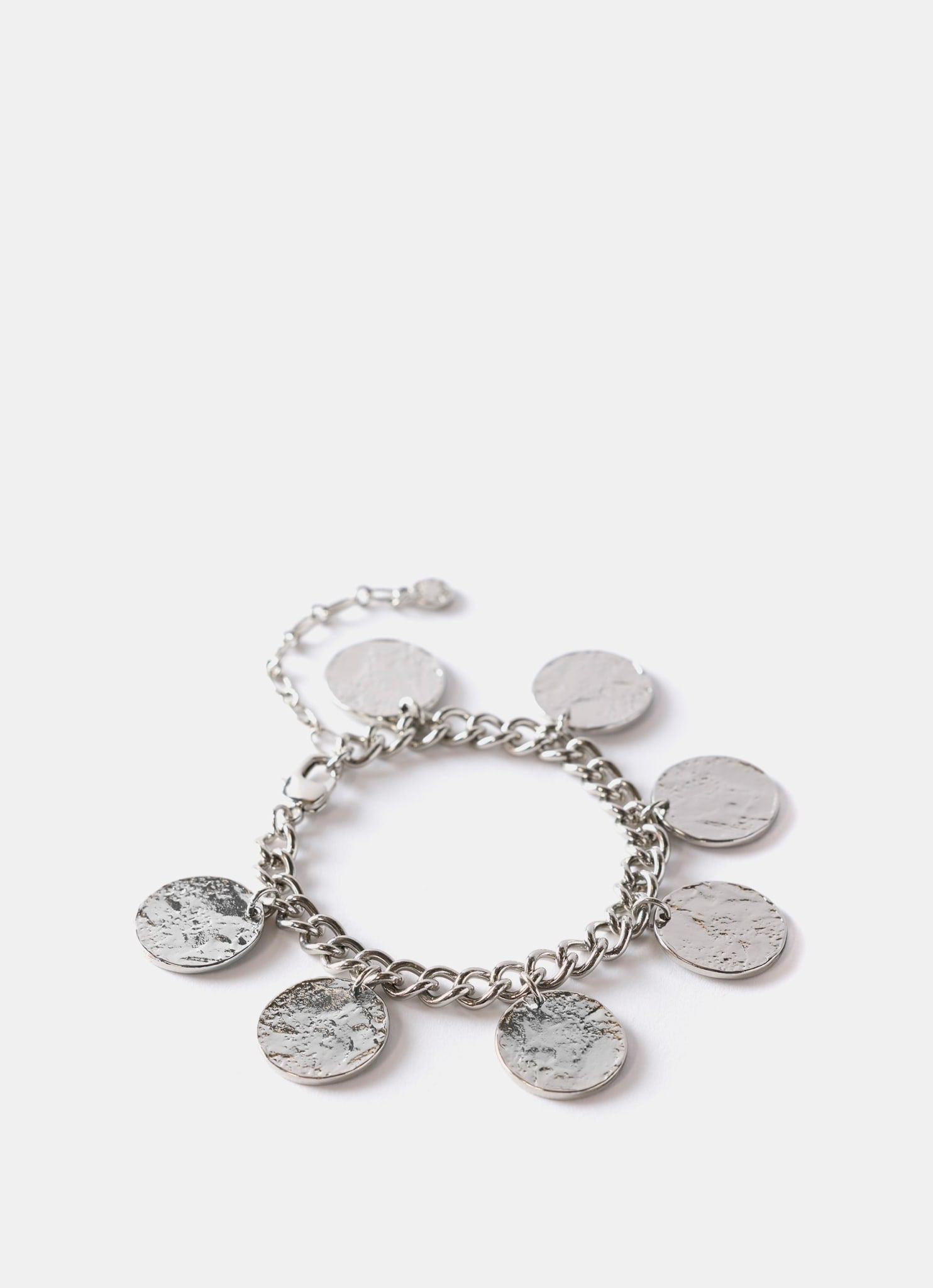 Silver Tone Hammered Charm Bracelet – Mint Velvet