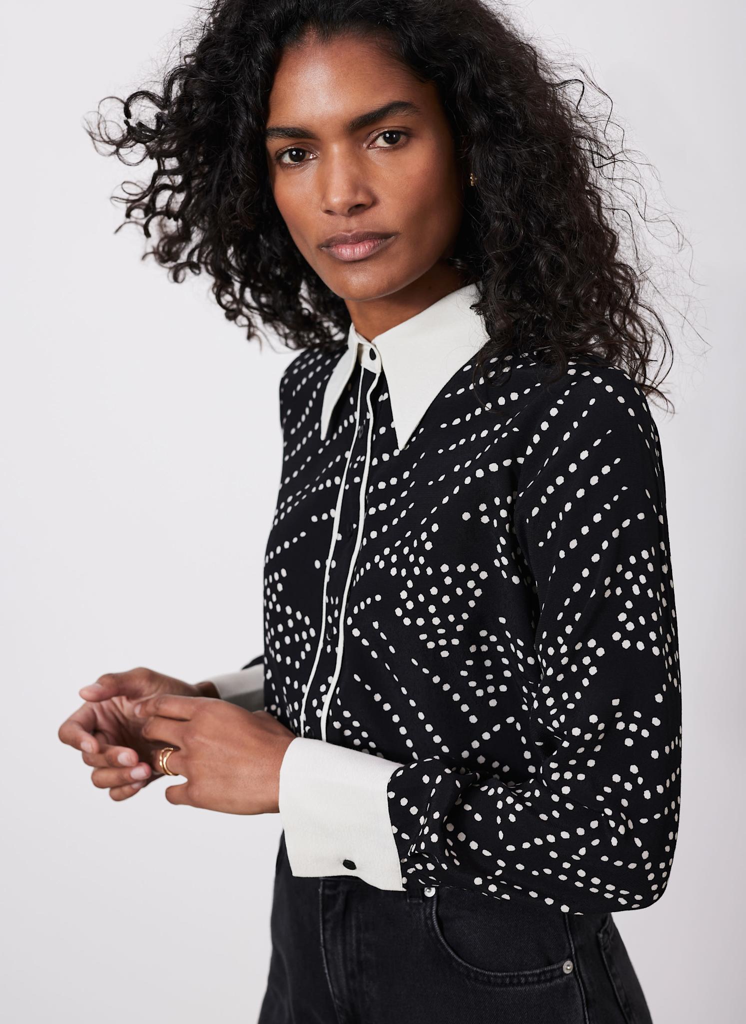 Black Spot Print Shirt – Mint Velvet