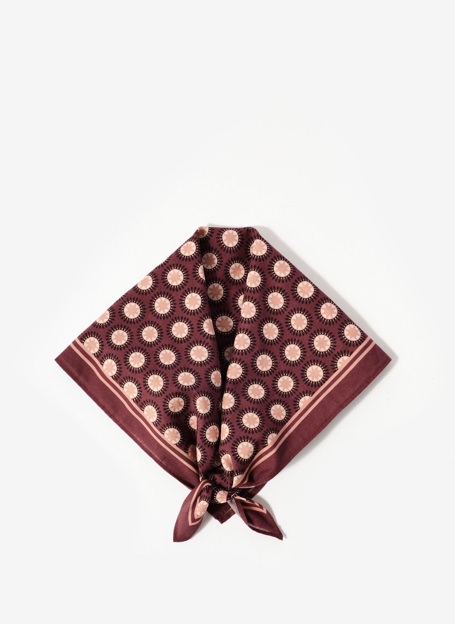 Burgundy Geometric Print Square Neck Scarf – Mint Velvet