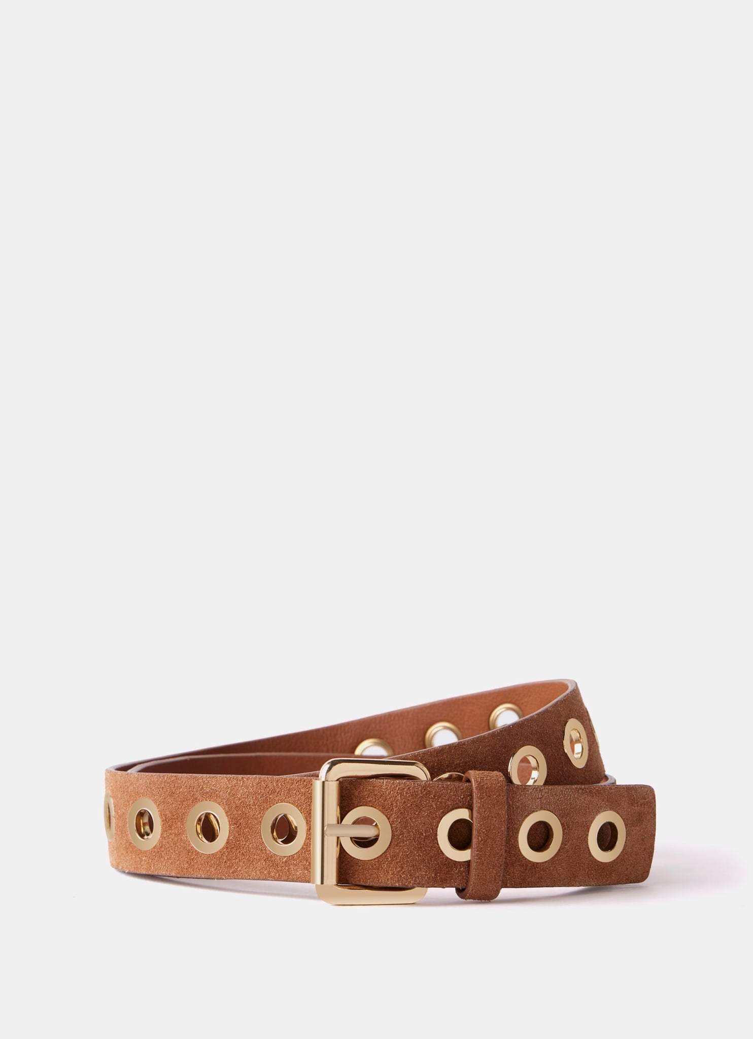 Tan Eyelet Suede Belt – Mint Velvet