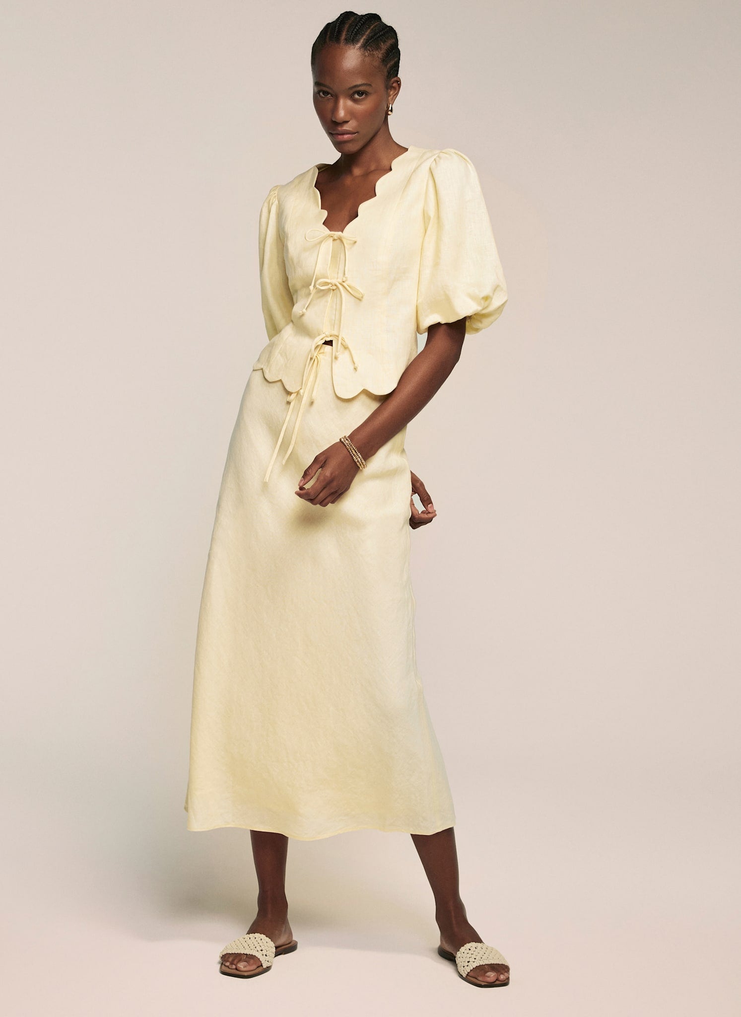 Yellow Linen Maxi Skirt – Mint Velvet