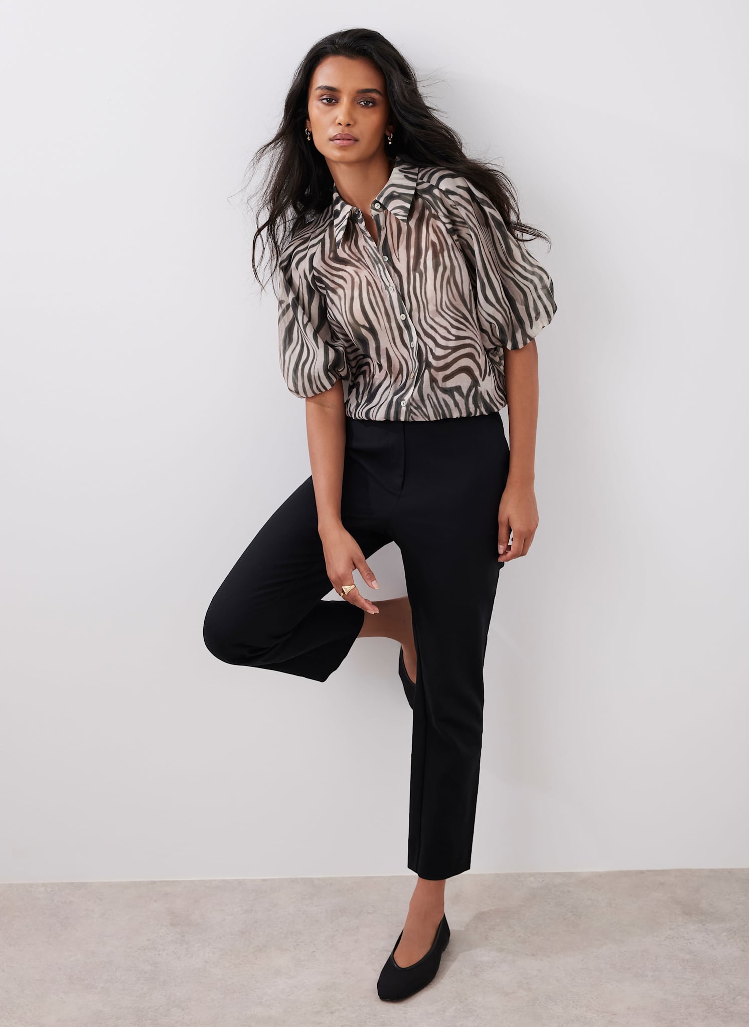 Khaki Zebra Print Shirt – Mint Velvet